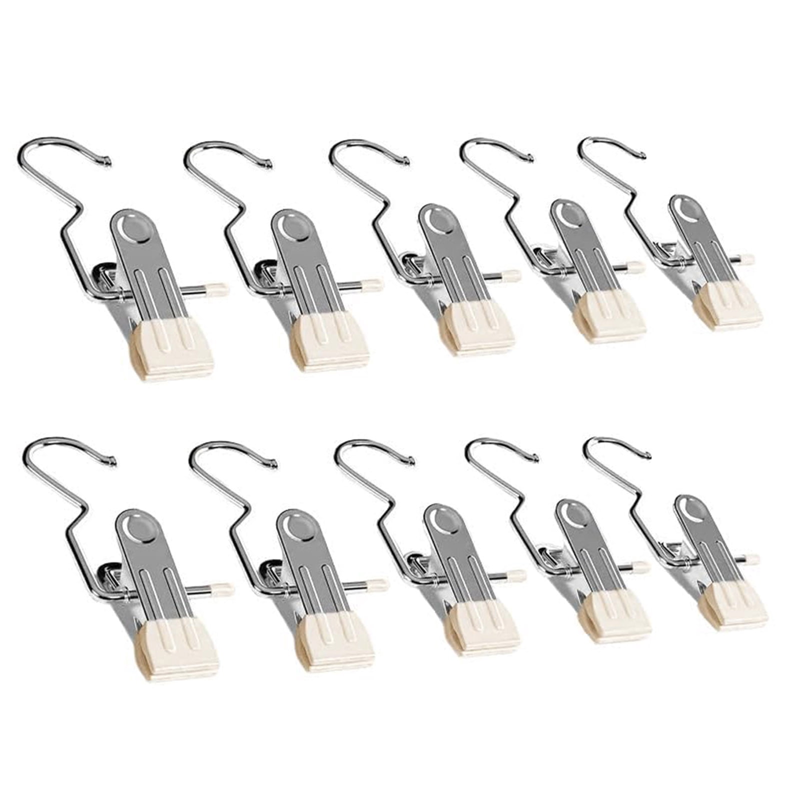 Hariumiu Hanger Clip for Clothes 10pcs Hanger Clip Space-saving Metal ...