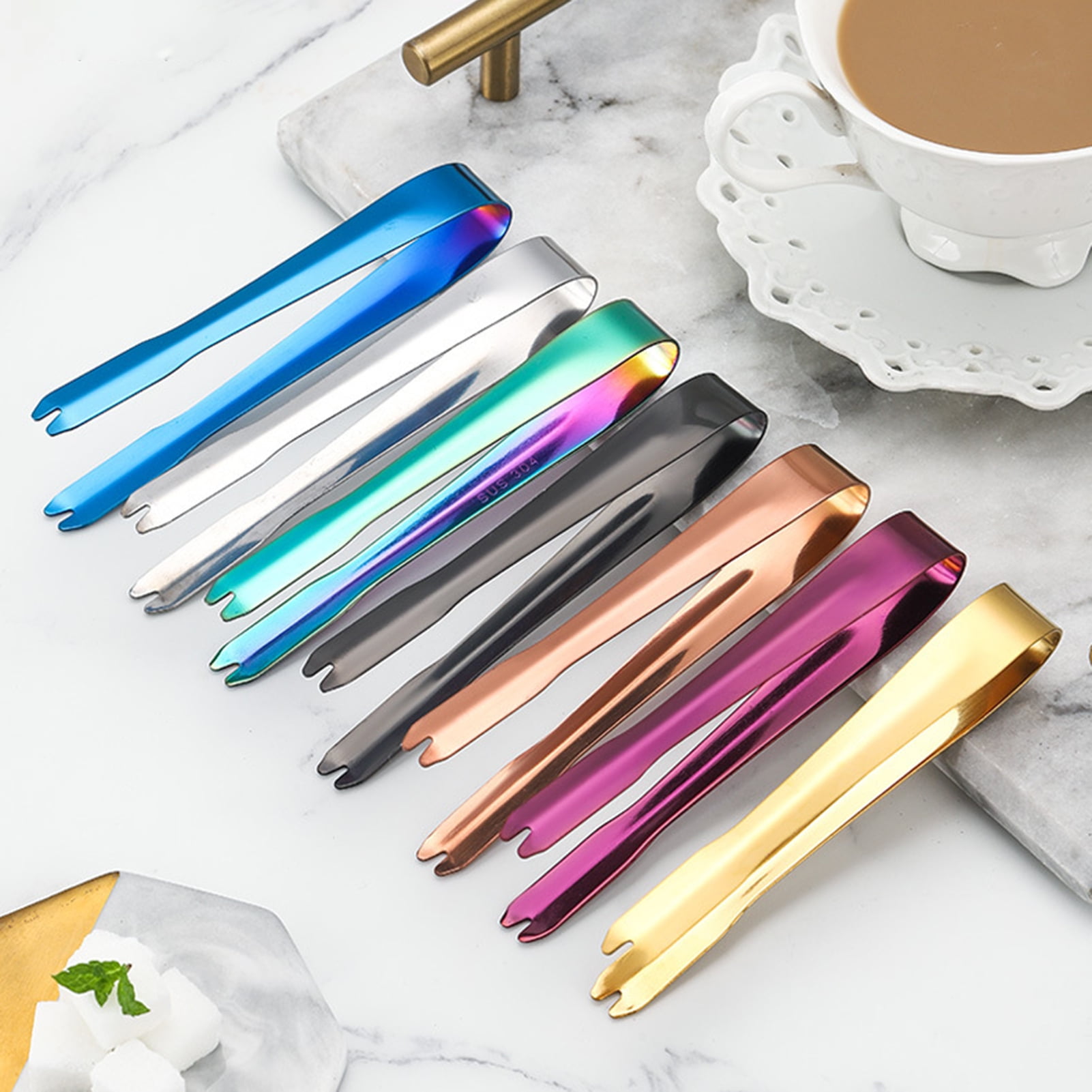 Hariumiu Ice Cube Tong Stainless Steel Food Serving Tong Durable ...