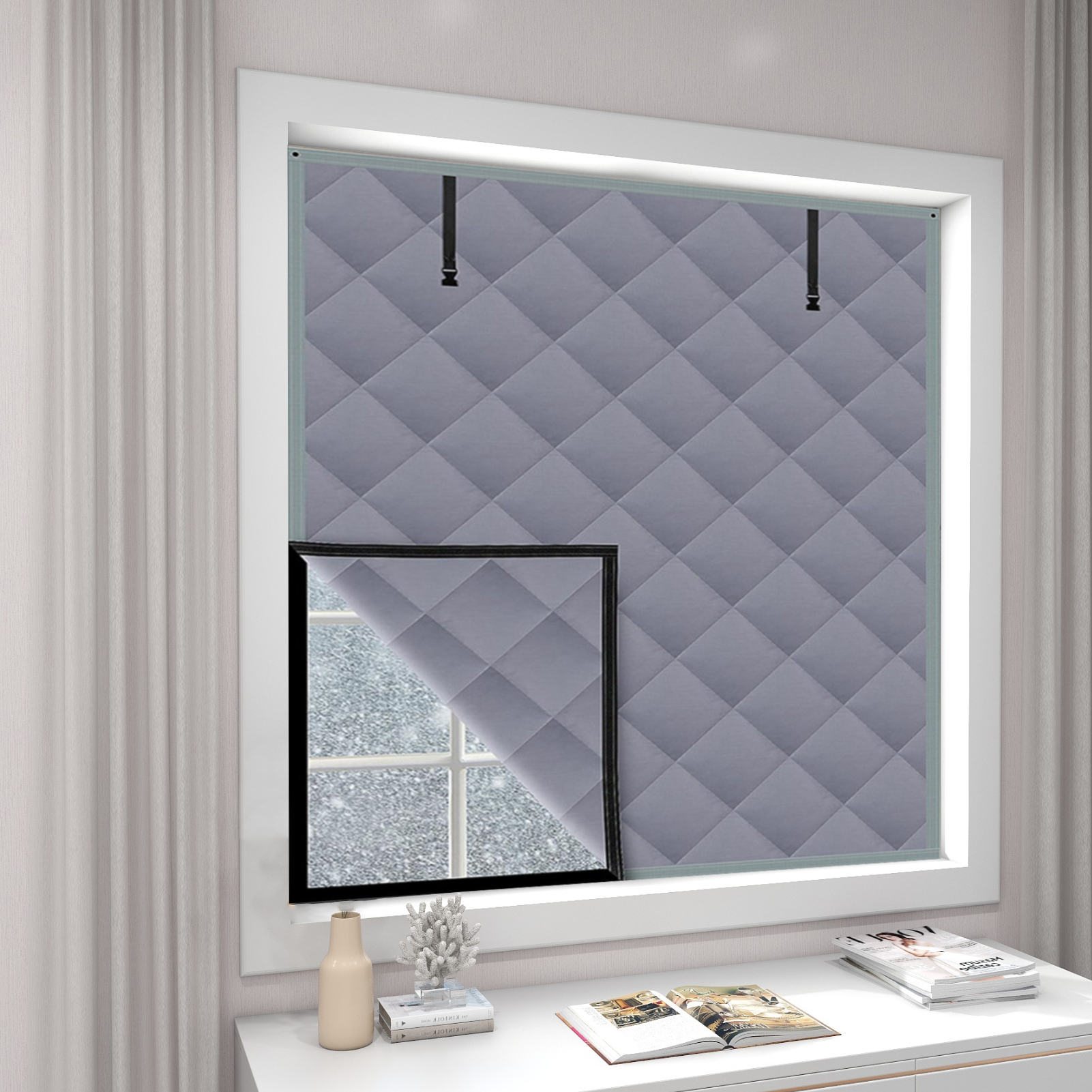 Hariumiu Insulated Window Covers 3-Layer Design High-Density Oxford ...