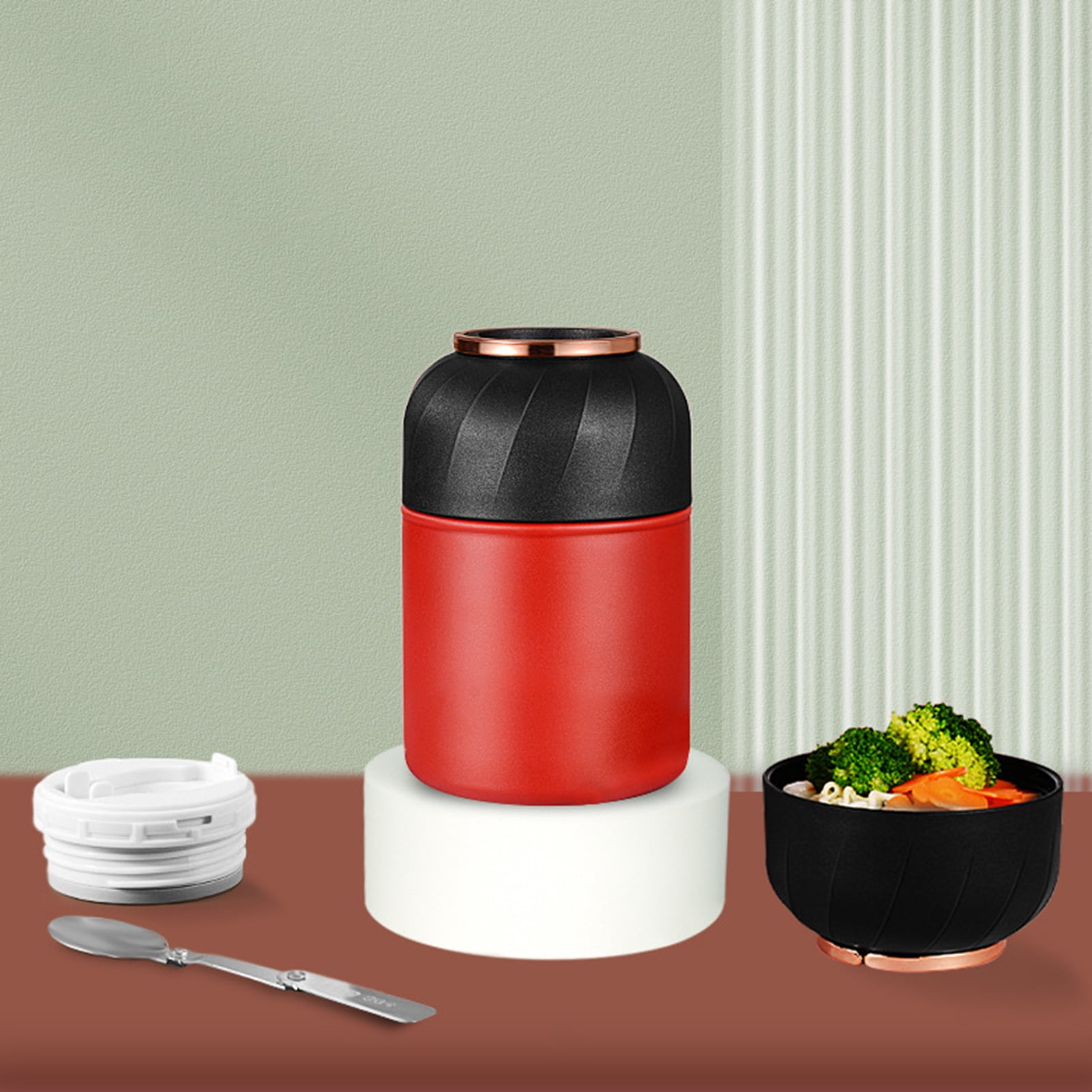 Hariumiu Insulation Pot with Collapsible Spoon 1 Set 500ml/850ml/1050ml ...