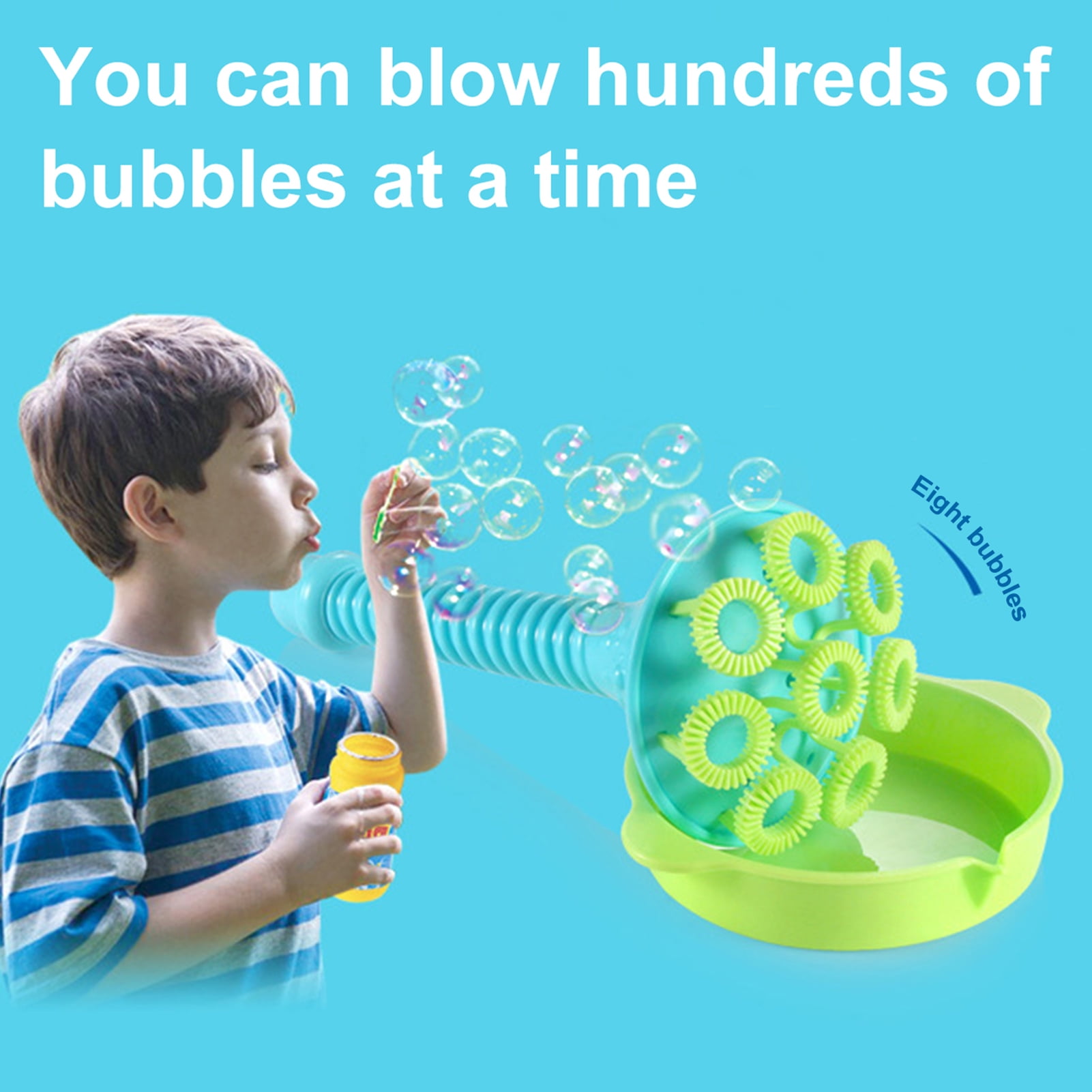 Hariumiu Kids Trumpet Bubble Blower with Bubble Solution Refill Multi ...