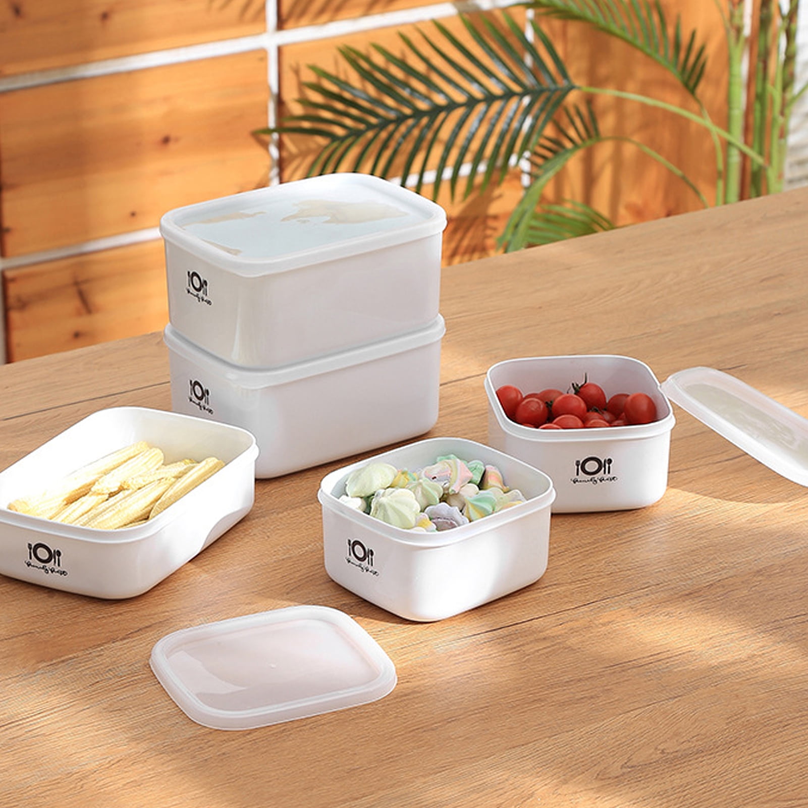 Hariumiu Kitchen 24/30/35/49oz Plastic Food Storage Containers Set with ...