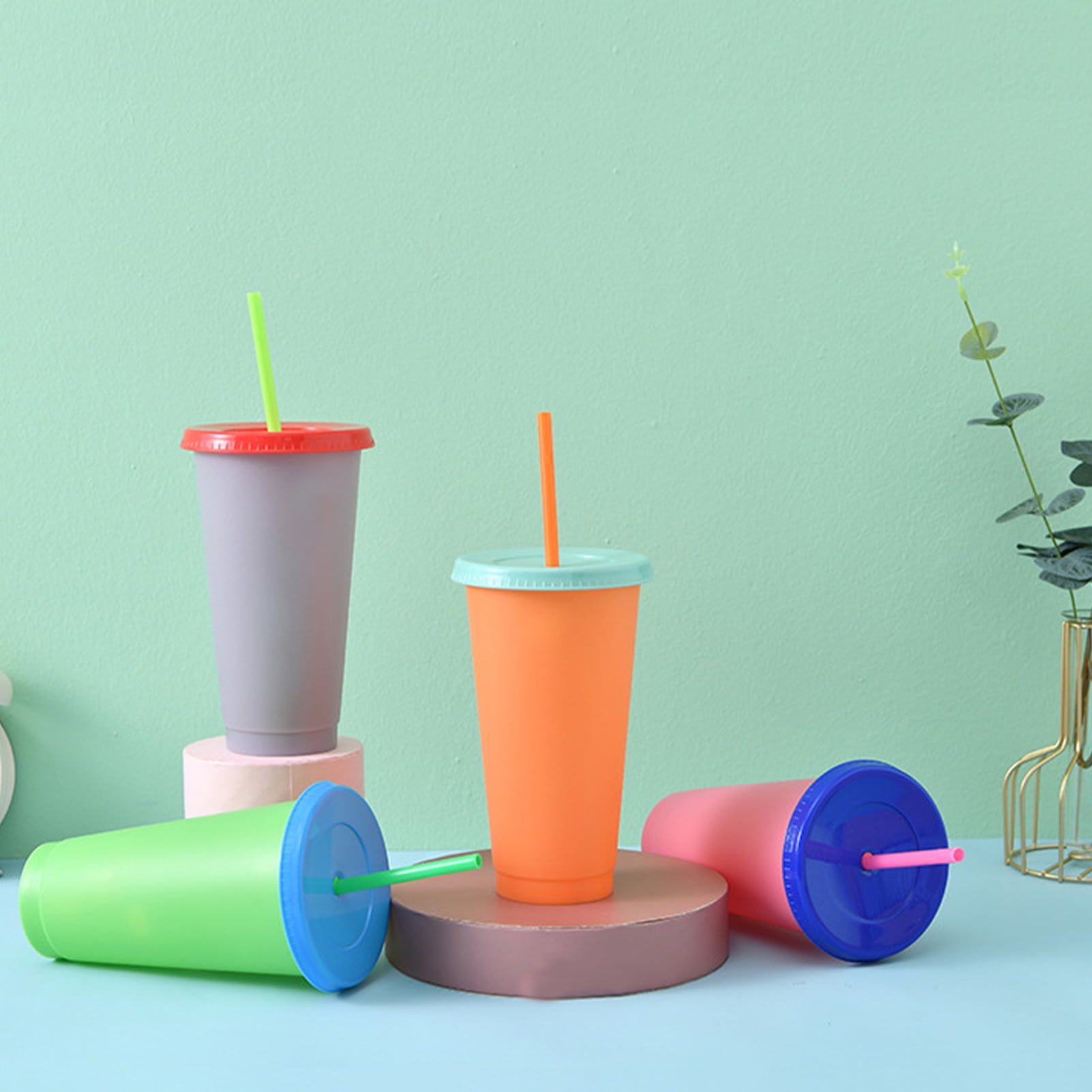 Hariumiu Kitchen 24oz Color Changing Water Bottle with Straw ...