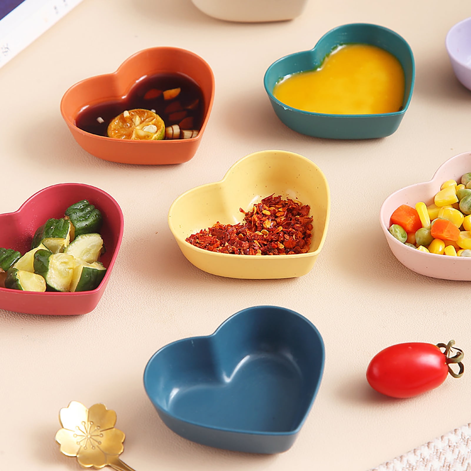 Hariumiu Kitchen Heart-shaped Dessert Dish - Compact, Drop-Resistant ...