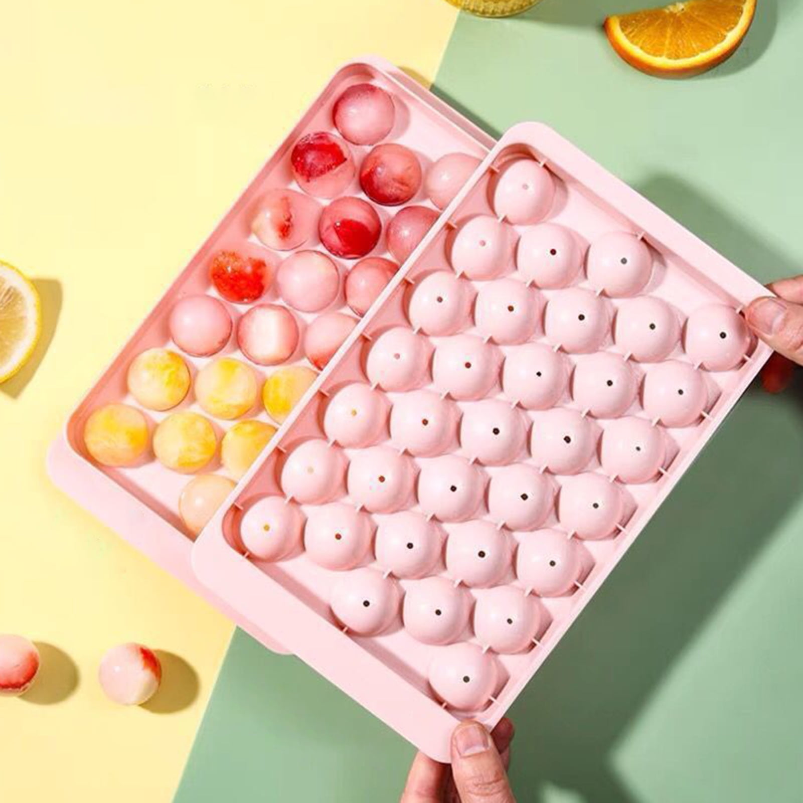 Hariumiu Kitchen Ice Ball Maker with Lid- 33 Grid DIY Refrigerator 3D ...