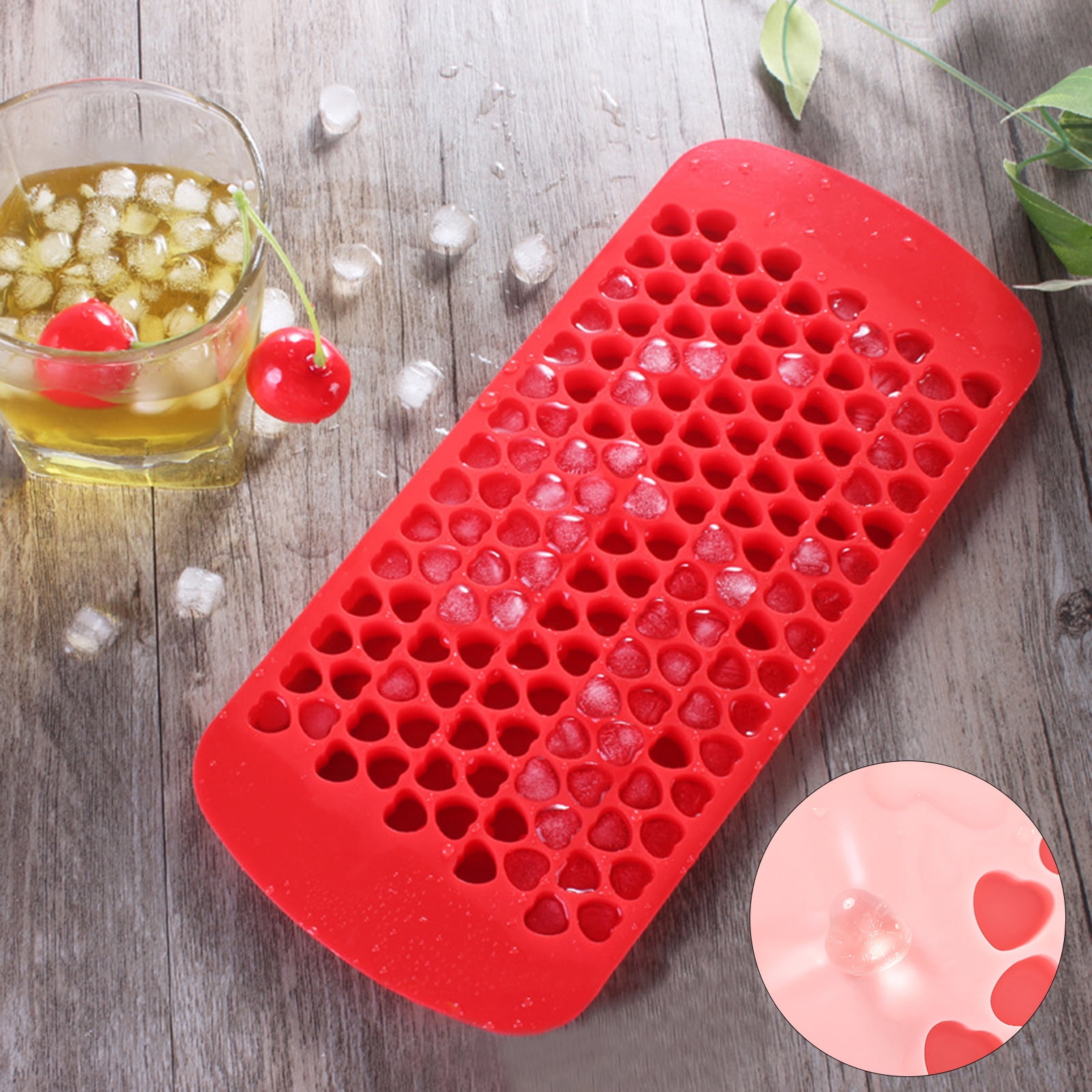 Hariumiu Kitchen Ice Cube Tray Mini Heart Designs Super Soft Silicone ...