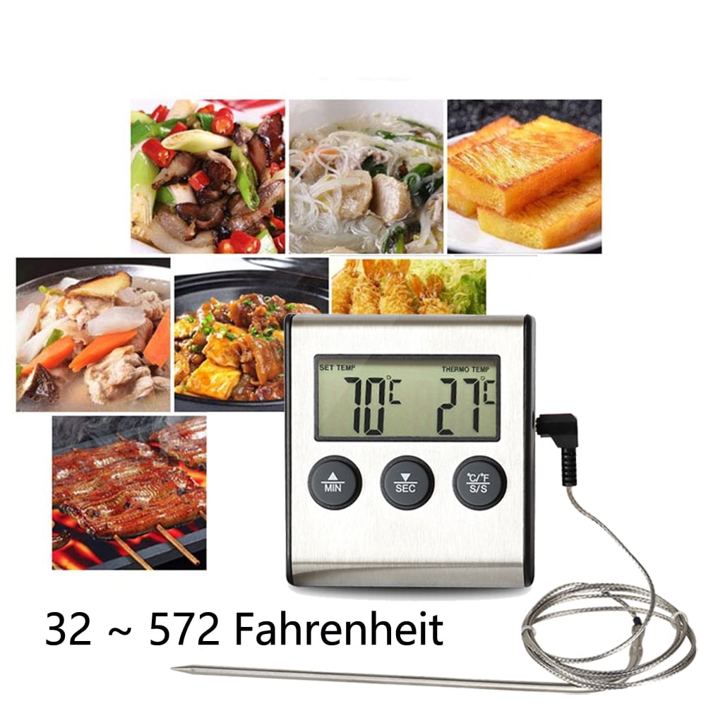 Hariumiu Kitchen Large LCD BBQ Timer Probe Digital Oven Thermometer ...