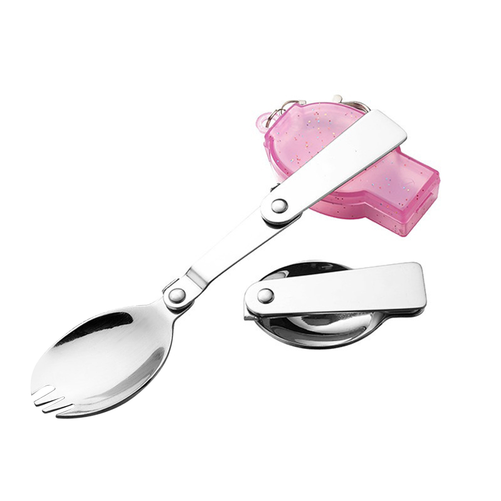 Hariumiu Kitchen Portable Folding Tableware Set Stainless Steel Spoon and Fork for Camping ...