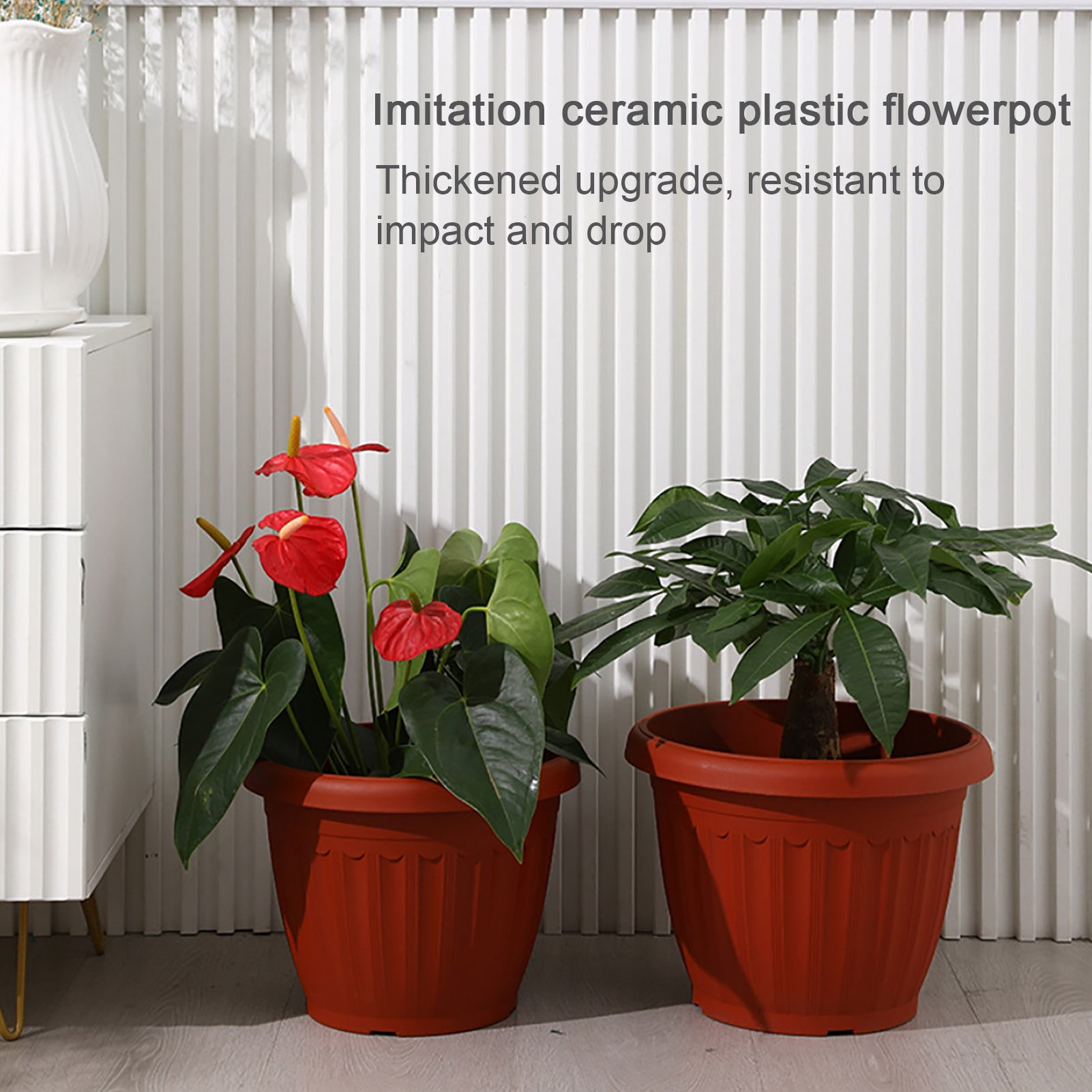 Hariumiu Large Flower Pot Weatherproof Planter Pot with Drainage Holes ...