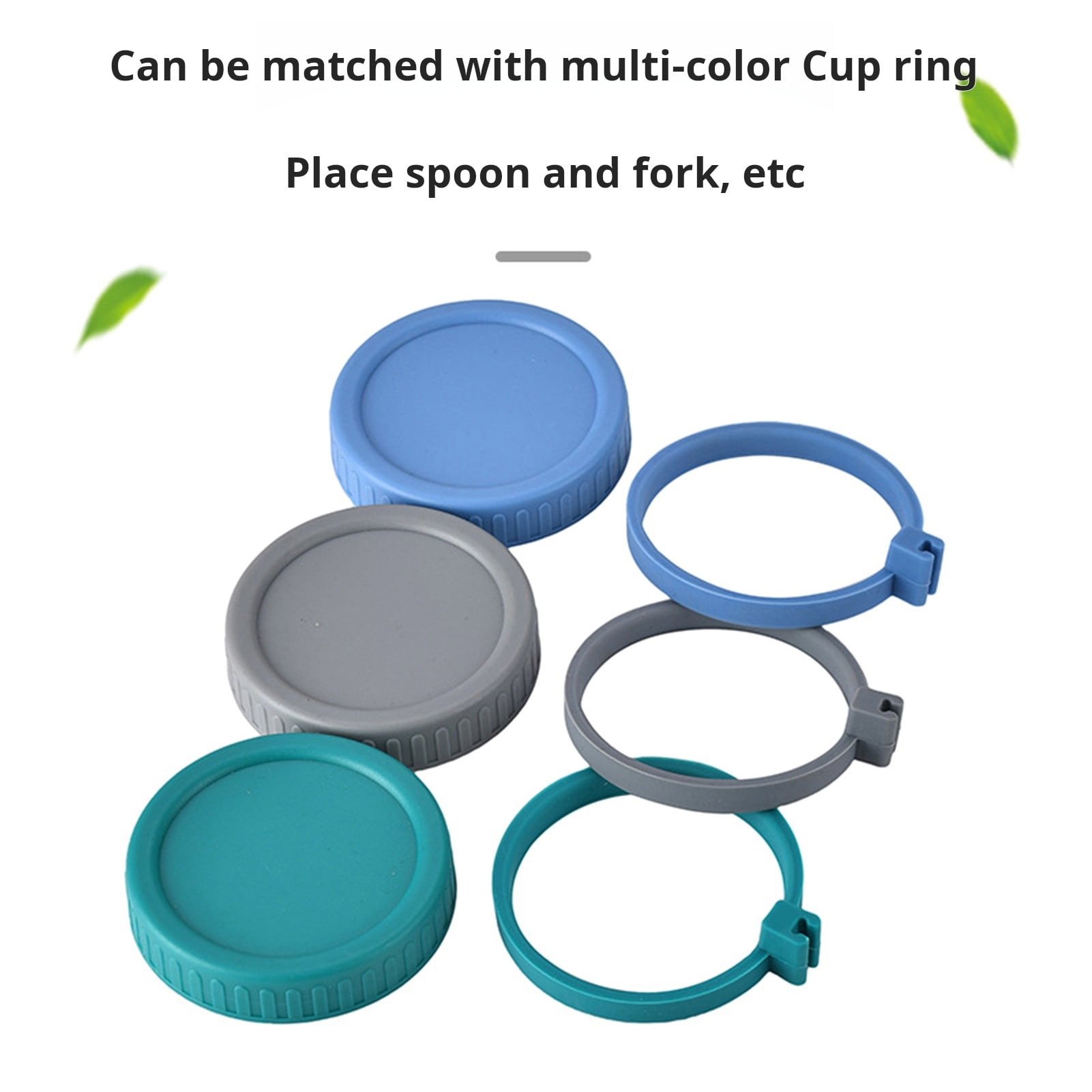 Hariumiu Mason Jar Lids Silicone Spoon Hanging Design Macaron Color Lid ...