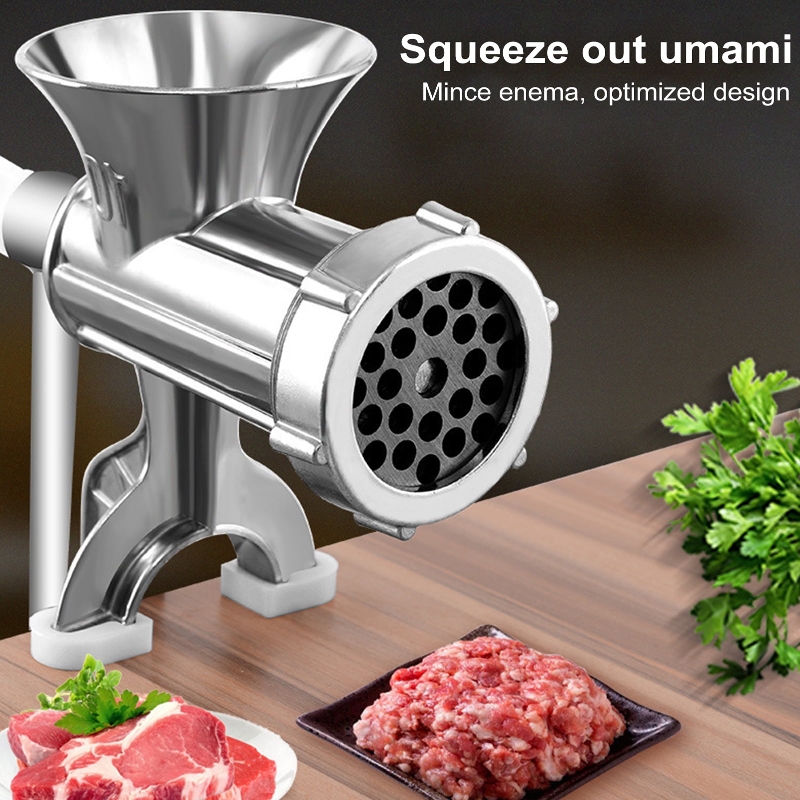 Hariumiu Meat Grinder Manual Mincer Sausage Maker Table Mount Pork ...