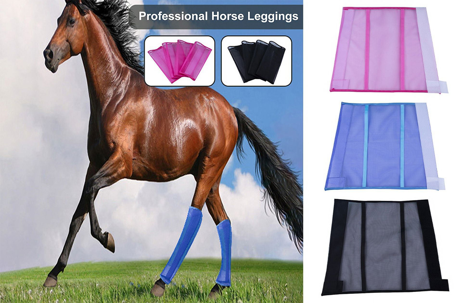 Hariumiu Mesh Riding Boots for Horses 4pcs Horse Leg Protectors ...