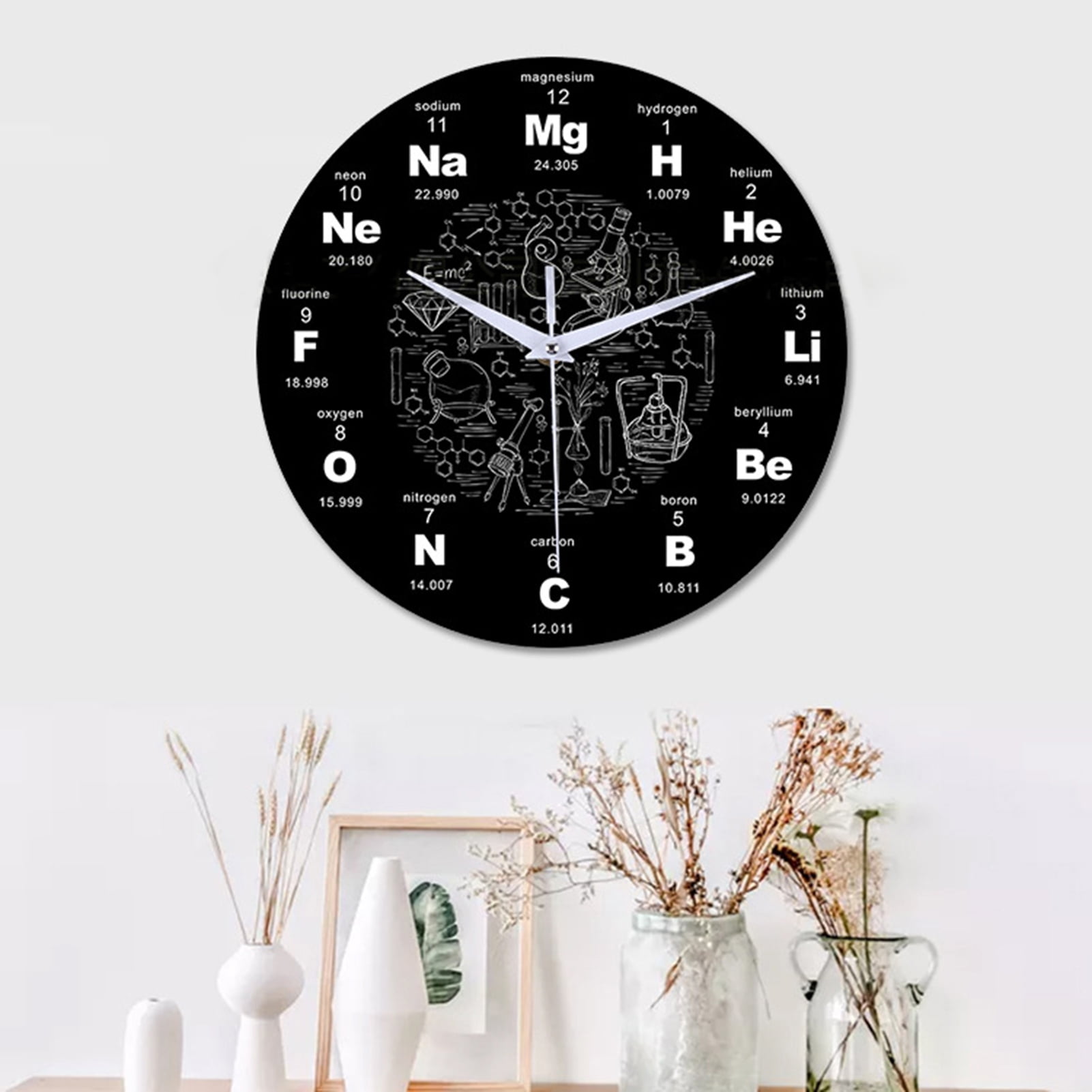 Hariumiu Metal Hand Wall Clock Modern Round Acrylic Digital Wall Clock ...