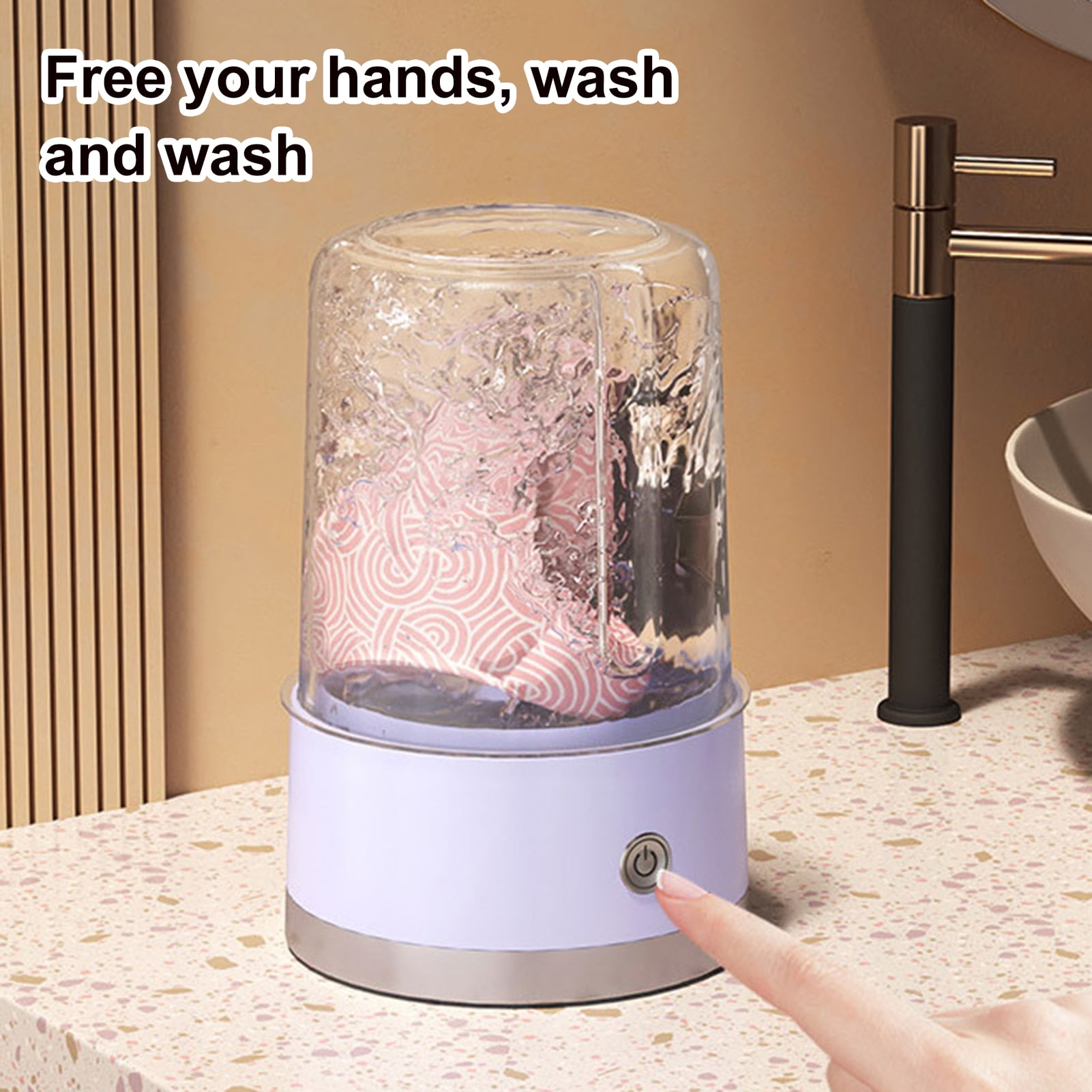 Hariumiu Mini Wireless Washing Machine Portable Small Washer 1L ...