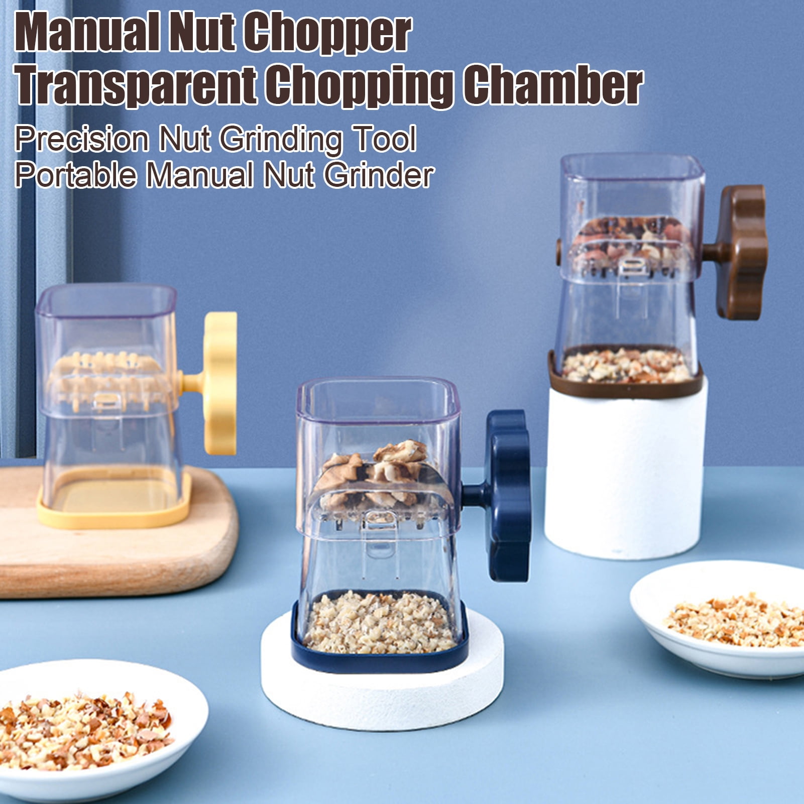 Hariumiu Nut Chopper Manual Nut Grinder for All Nuts Efficient Mixing ...