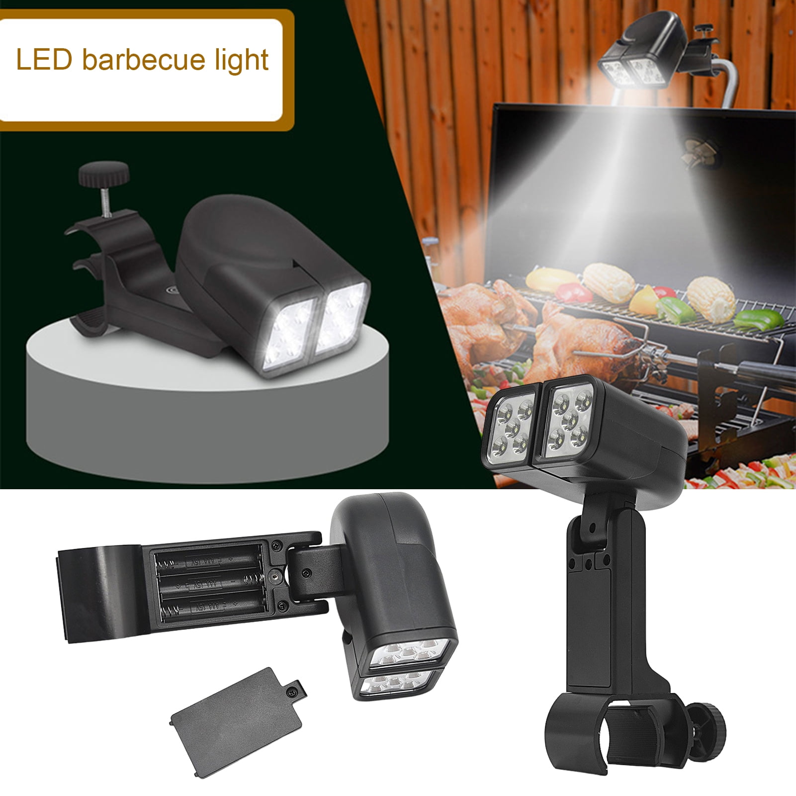 Hariumiu Outdoor Grill Light with 10 LED Beads Dual Heads BBQ Lamp ...