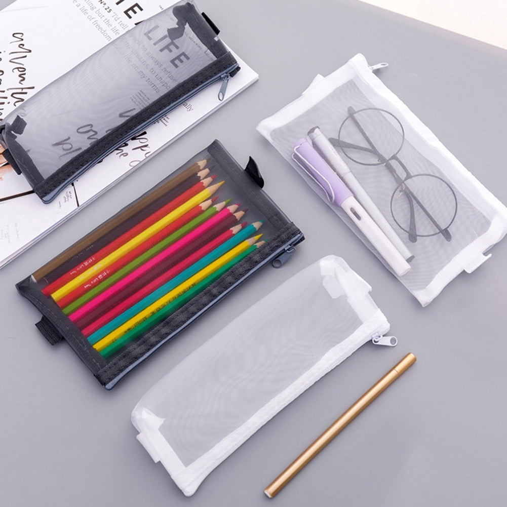 Hariumiu Pencil Case Transparent Mesh Pen Case Holder Pencil Bag ...