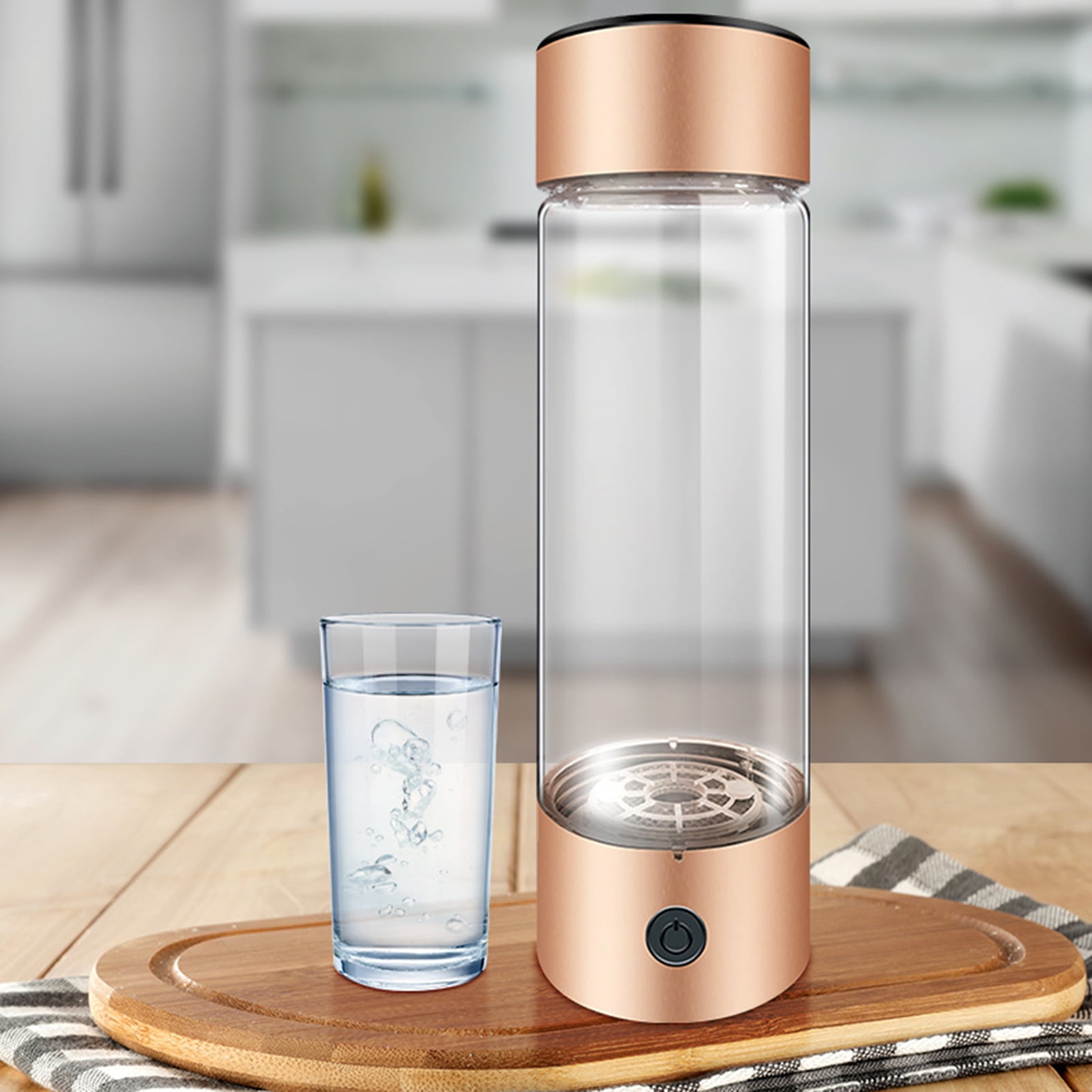 Hariumiu Portable Hydrogen Rich Water Cup Leak-proof Transparent Glass ...