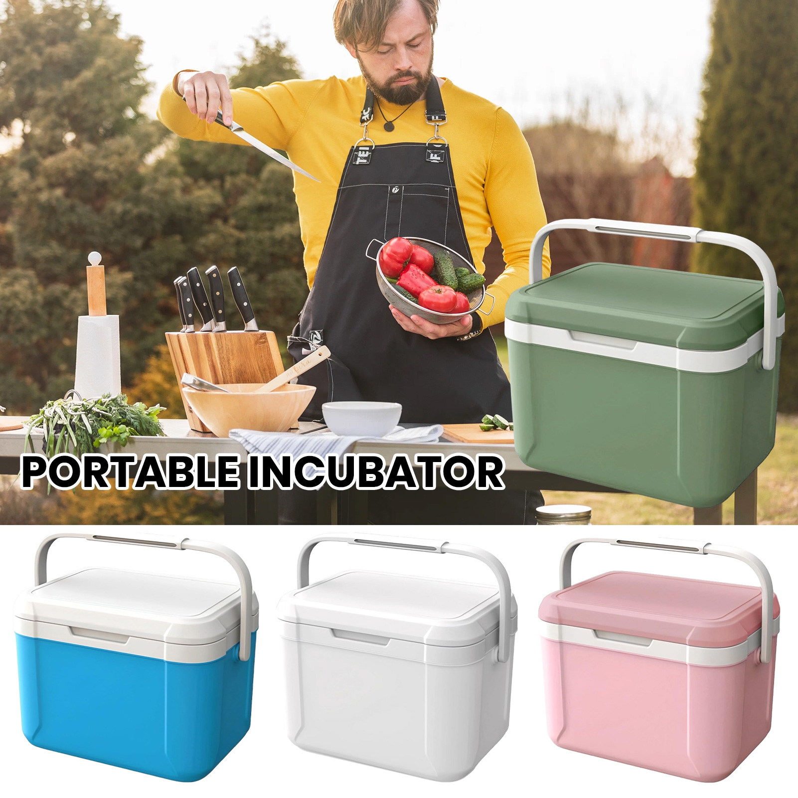 Hariumiu Portable Ice Cooler 5l Camping Cooler Box with Handle Hard ...