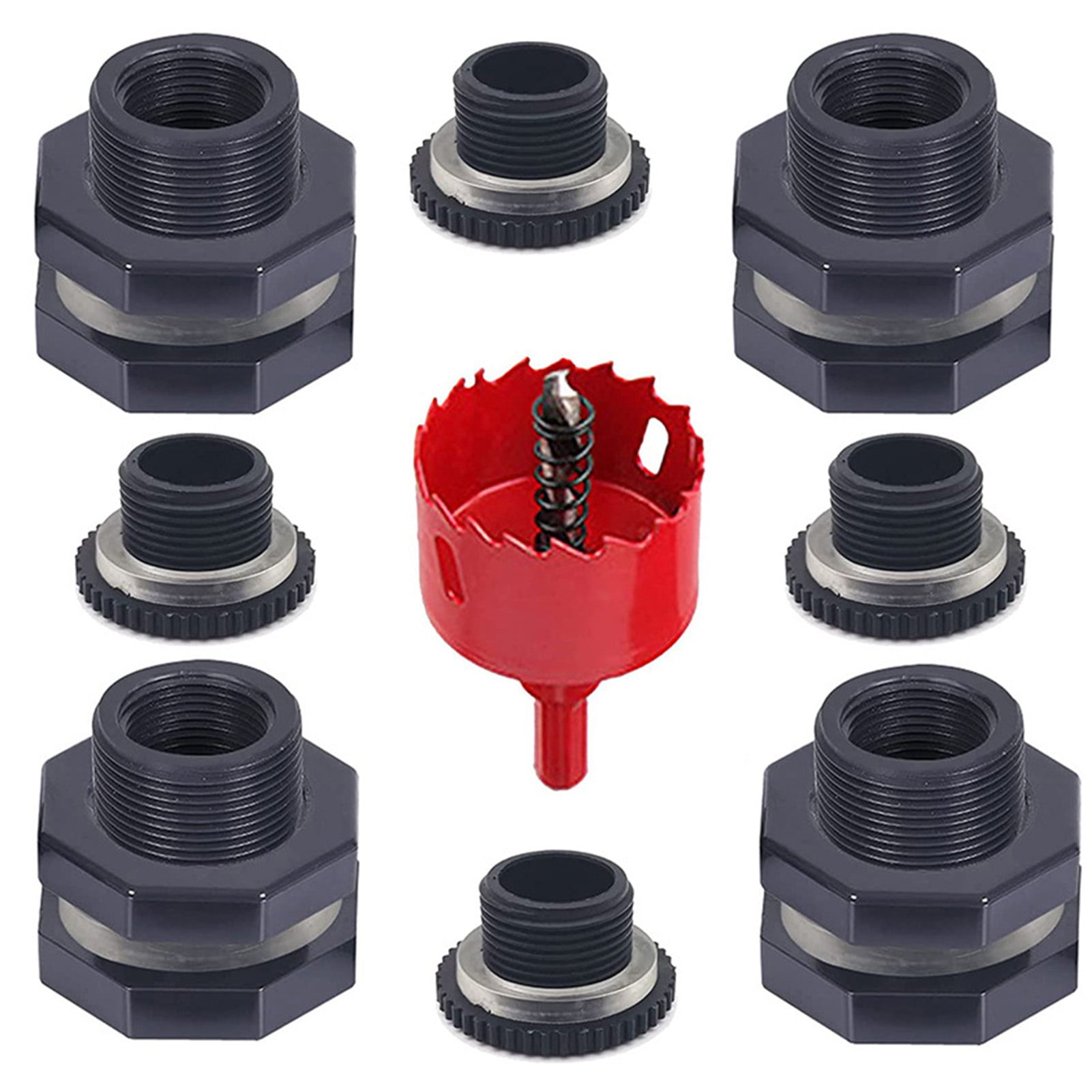 Hariumiu Rain Barrel Bulkhead Fitting Kit 1 Set Pool Tank Connector Kit ...