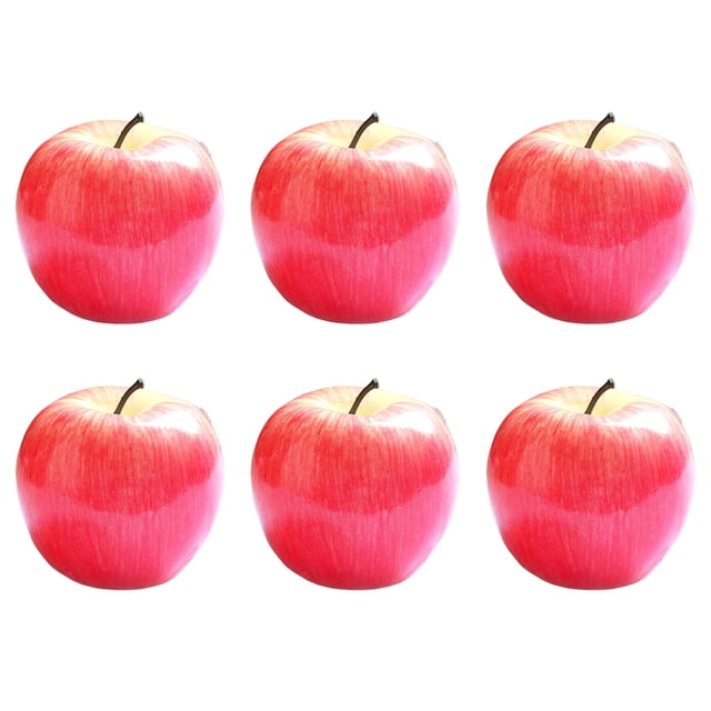 Hariumiu Realistic Fake Apples 6 Pcs Artificial Fruit Fake Fruits ...