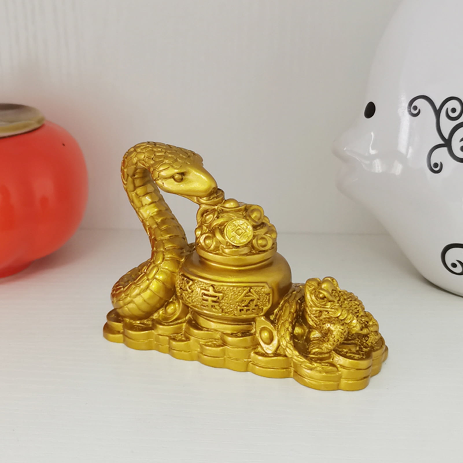Hariumiu Resin Snake Figurine Fortune Snake Ornament Desktop Chinese ...