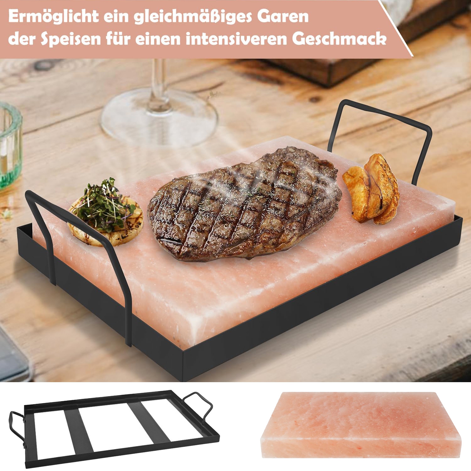 Hariumiu Reusable Grilling Rack Salt Stone Grilling Rack Non-stick Heat ...