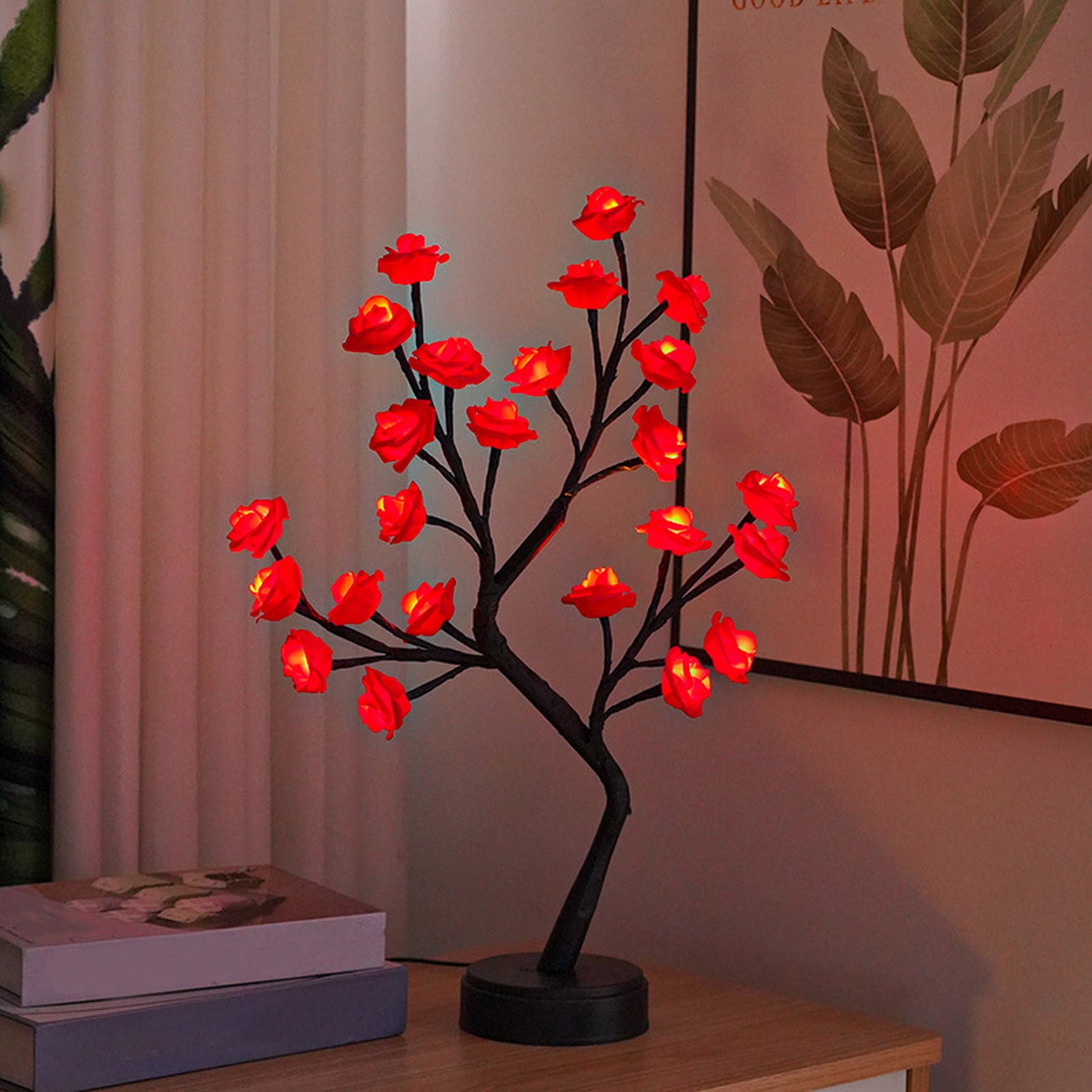 Hariumiu Rose Tree Lamp Realistic Looking Soft Lighting Low-Power ...