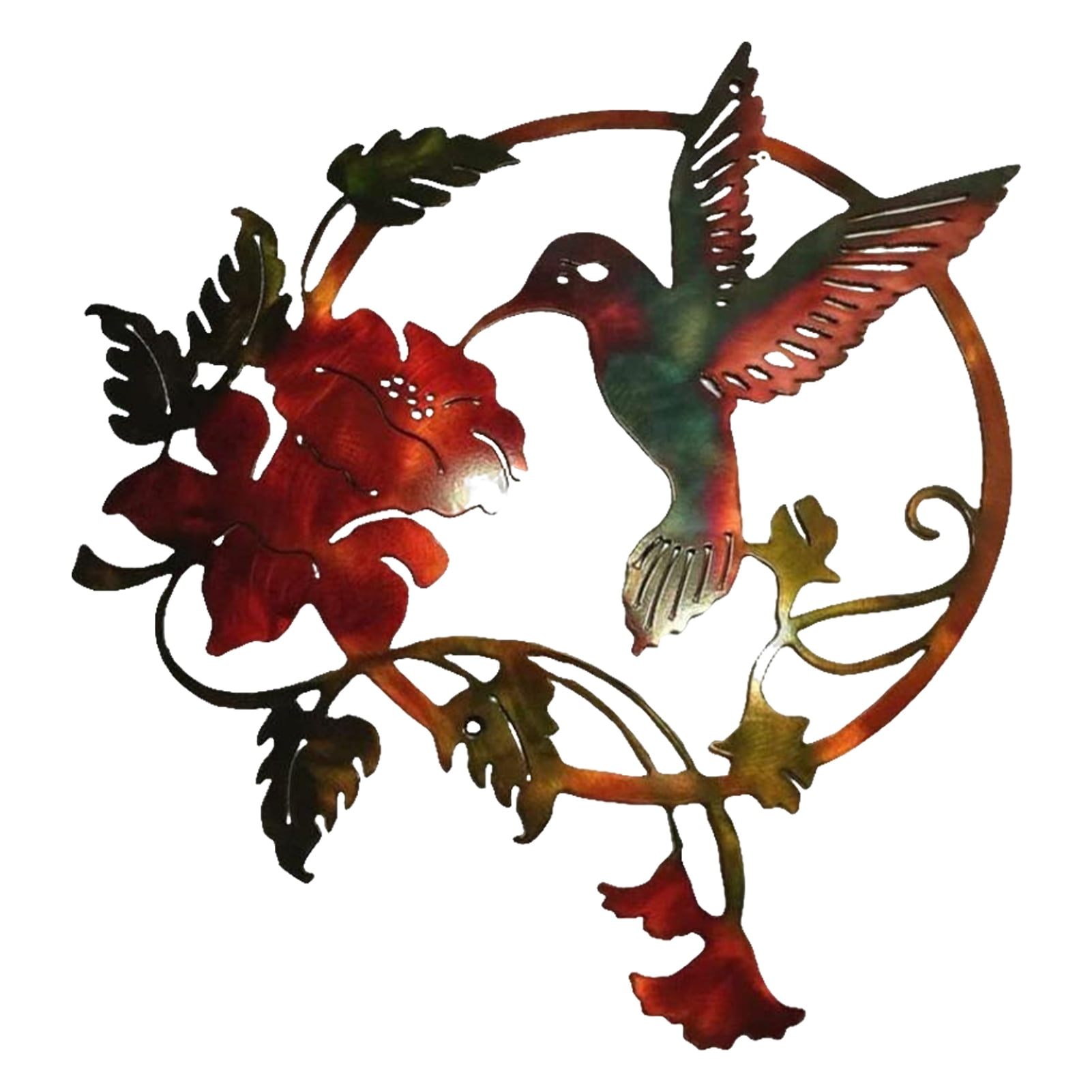 Hariumiu Round Metal Bird Wall Decor Metal Bird Wall Art Decor ...