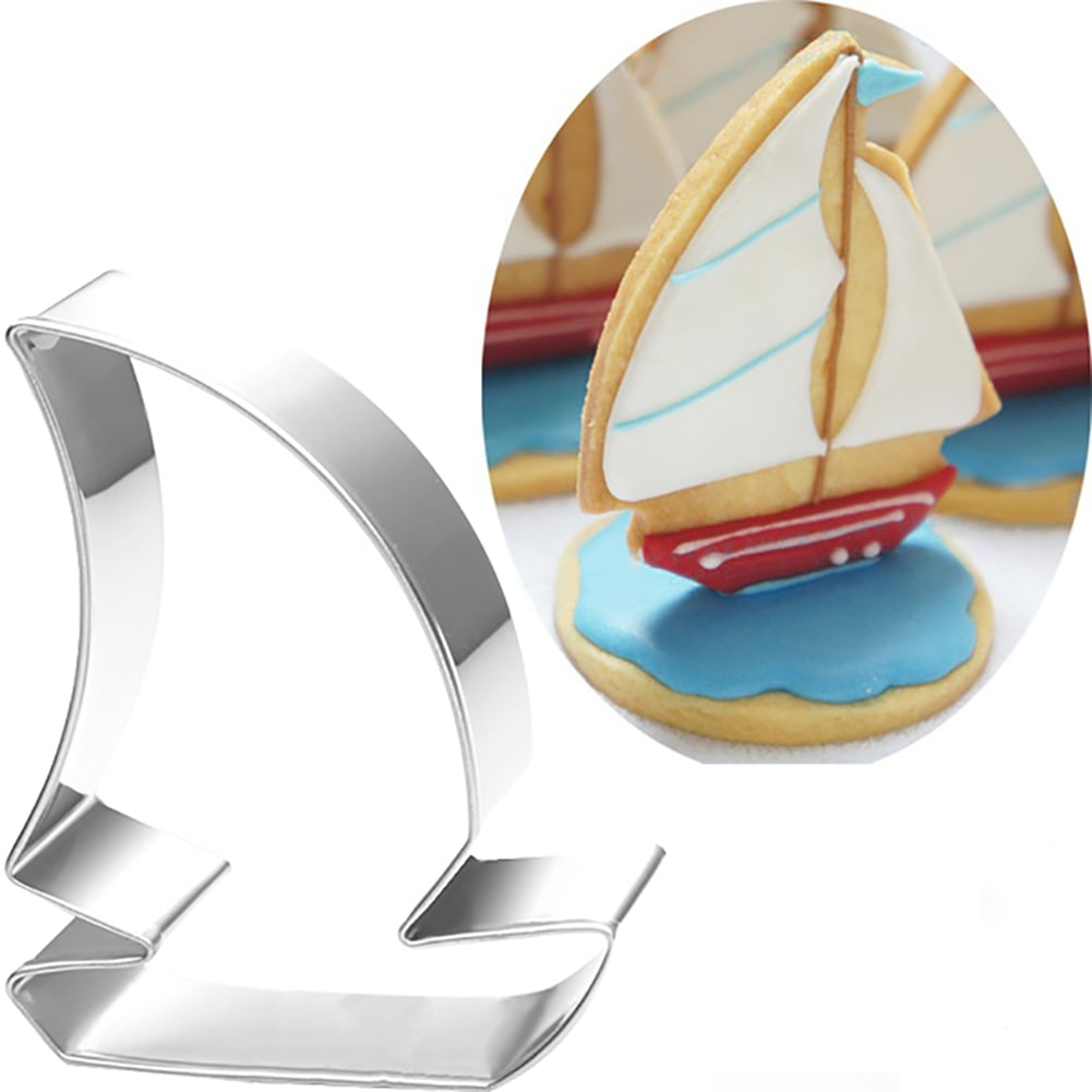 Hariumiu Sailboat Pirate Ship Cookie Cutter Stainless Steel Mold Cake ...