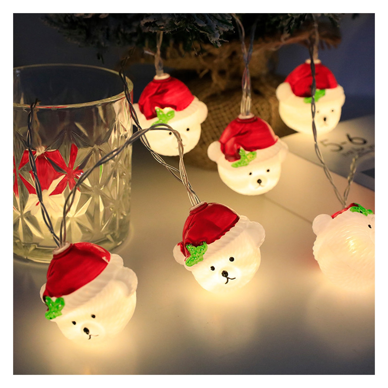 Hariumiu Santa Head Rope Lights Christmas Led Lights Santa Claus Theme ...