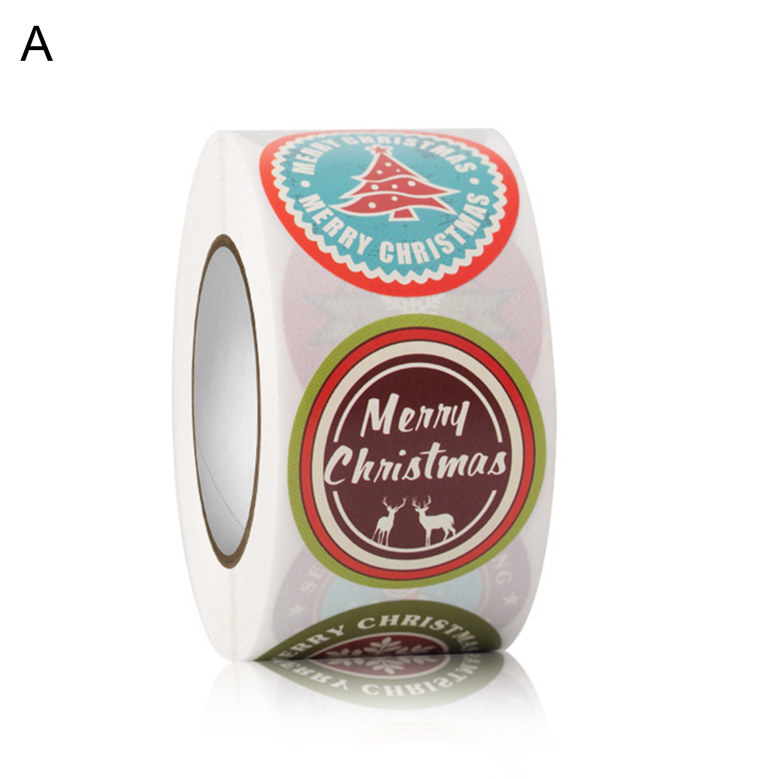 Hariumiu Self-adhesive Christmas Sticker 500pcs/roll 1.5-inch Christmas ...