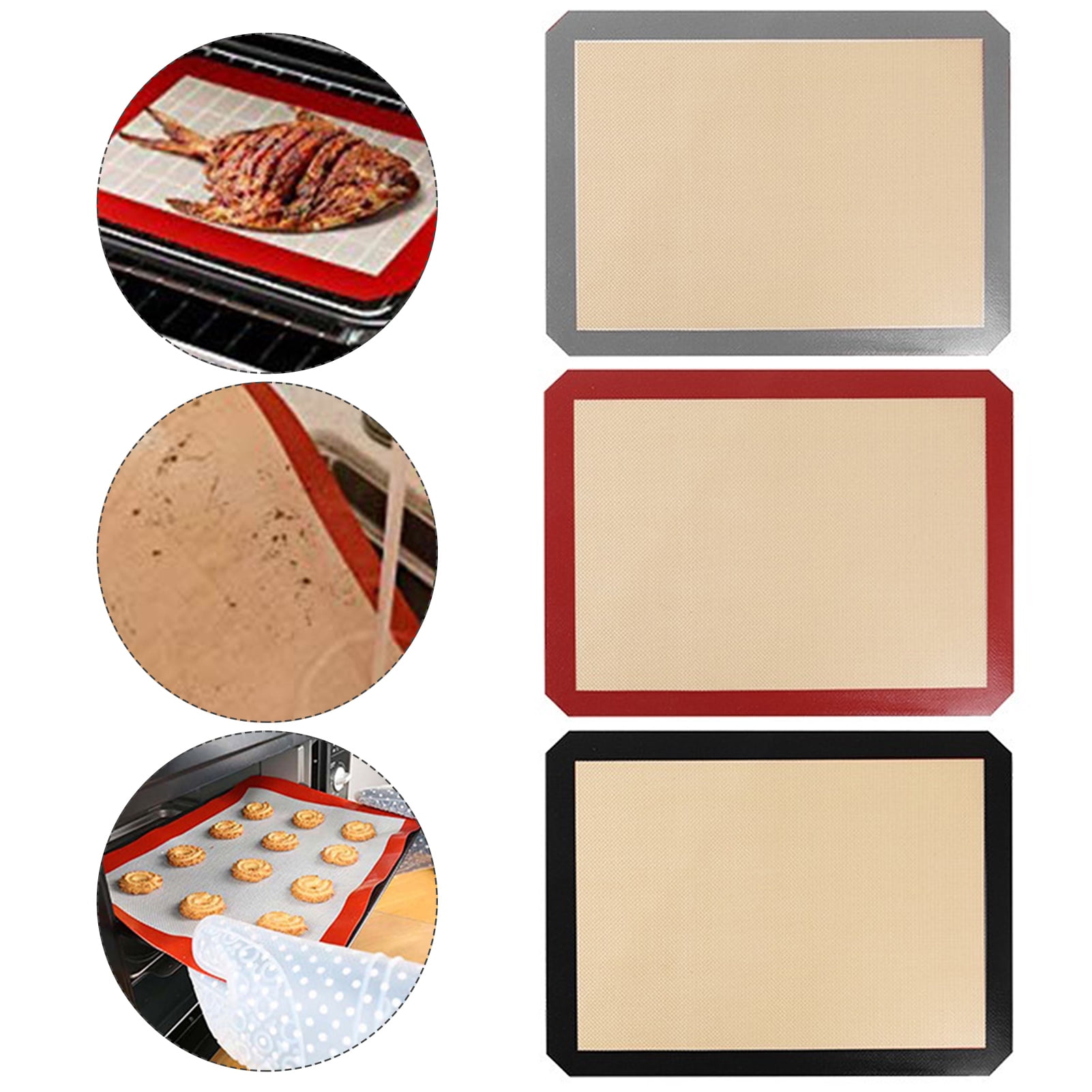 Hariumiu Silicone Baking Mat Non-Stick Reusable Baking Sheet for Oven ...