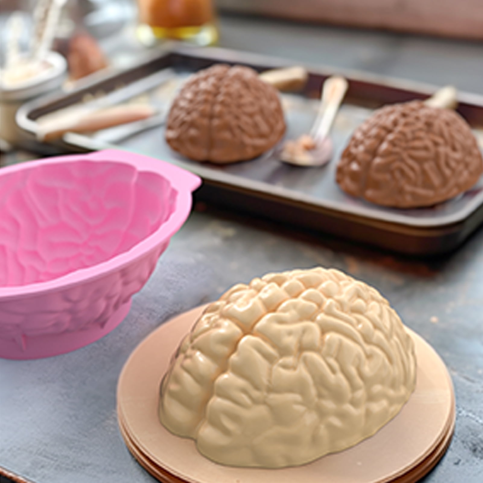 Hariumiu Silicone Brain Shape Mold Food Grade BPA Free Heat-Resistant ...