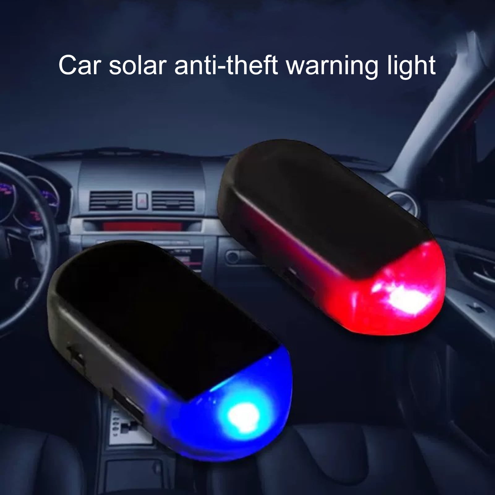 Hariumiu Solar Car Alarm LED Light Compact Size Portable Rechargeable ...