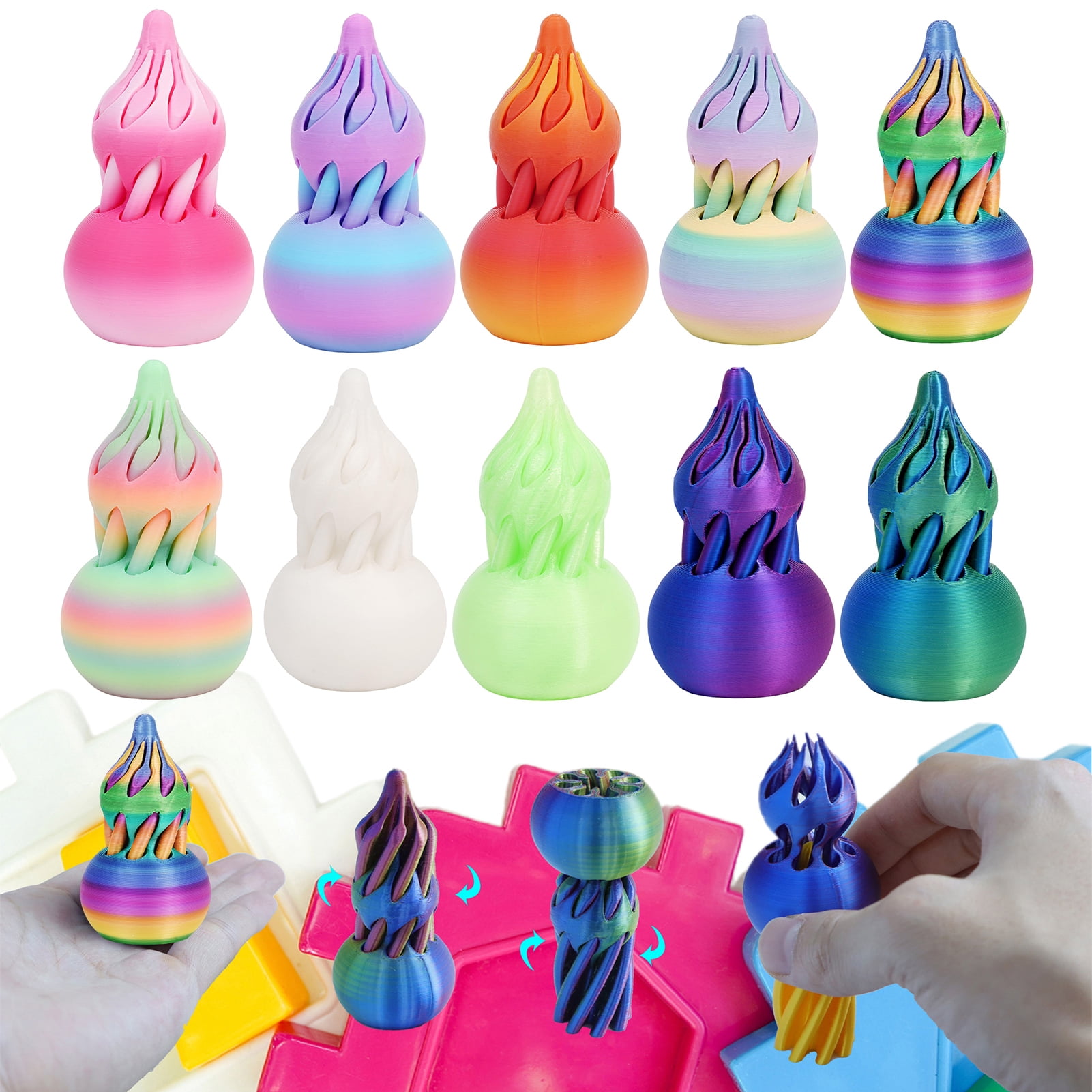 Hariumiu Spiral Gourd Fidget Toy Impossible Gourd Passthrough Toy 3D ...