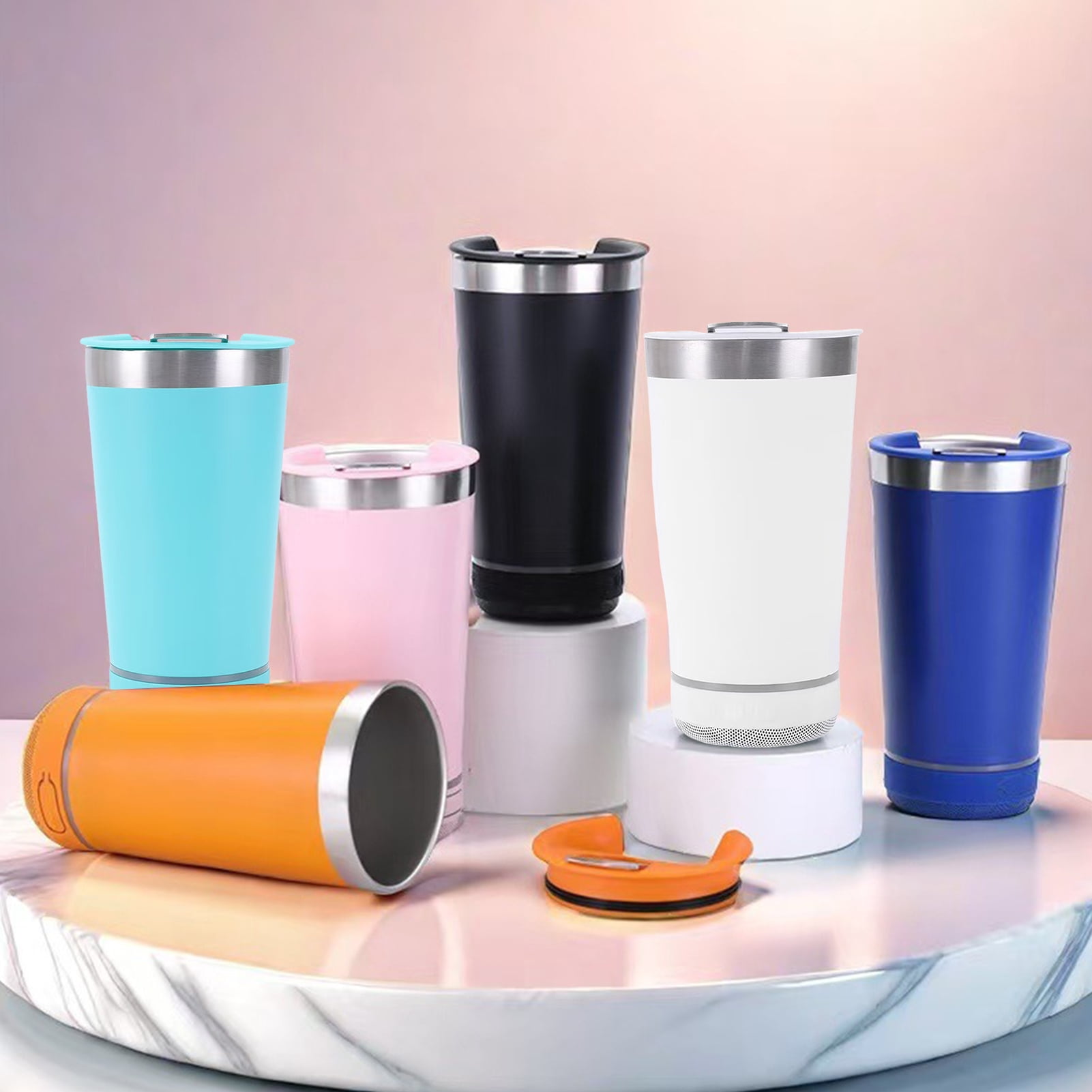 Hariumiu Stainless Steel Insulated Cup with Wireless BT Speaker Cup ...
