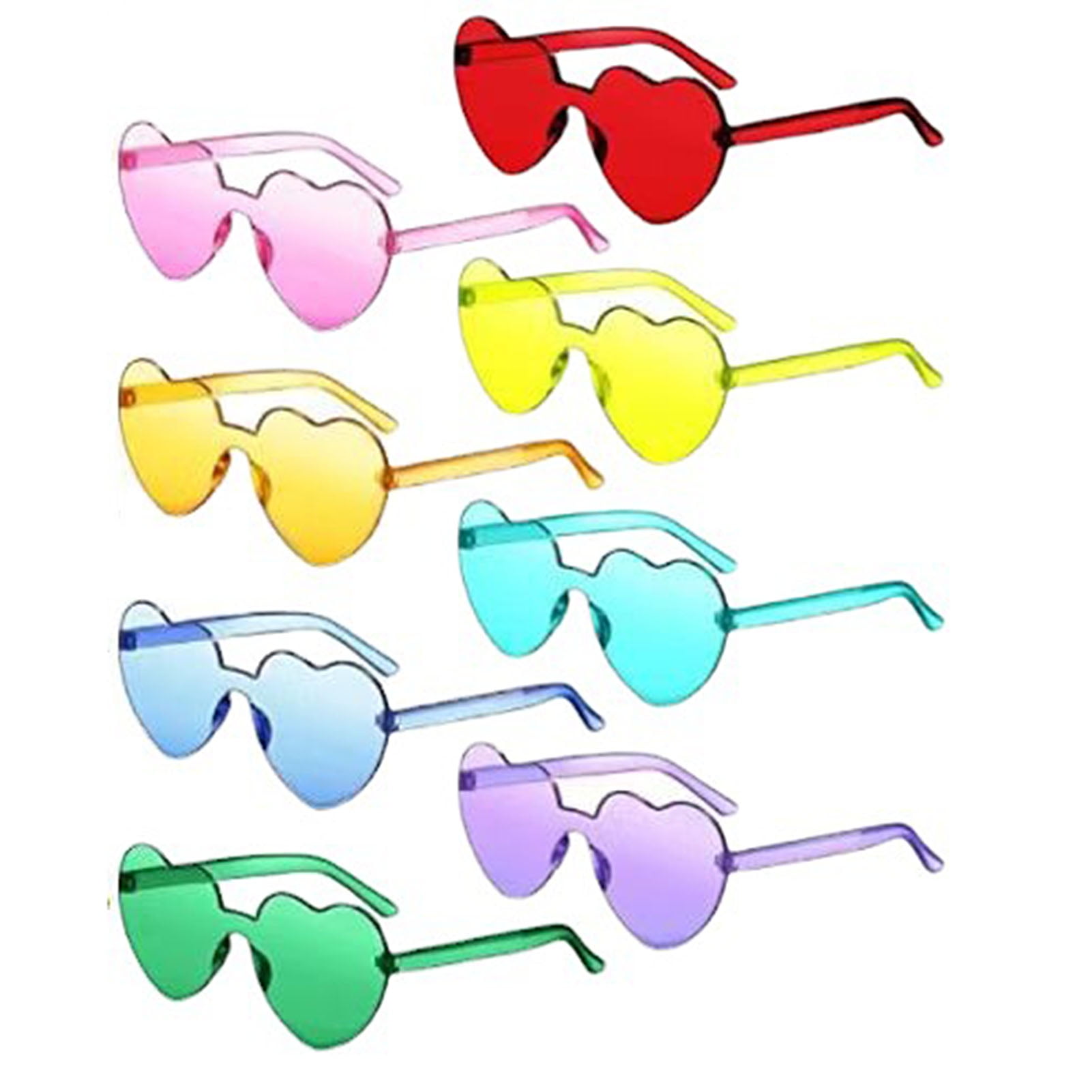 Hariumiu Sunglasses for Women Solid Color Cute Heart Shape Transparent ...