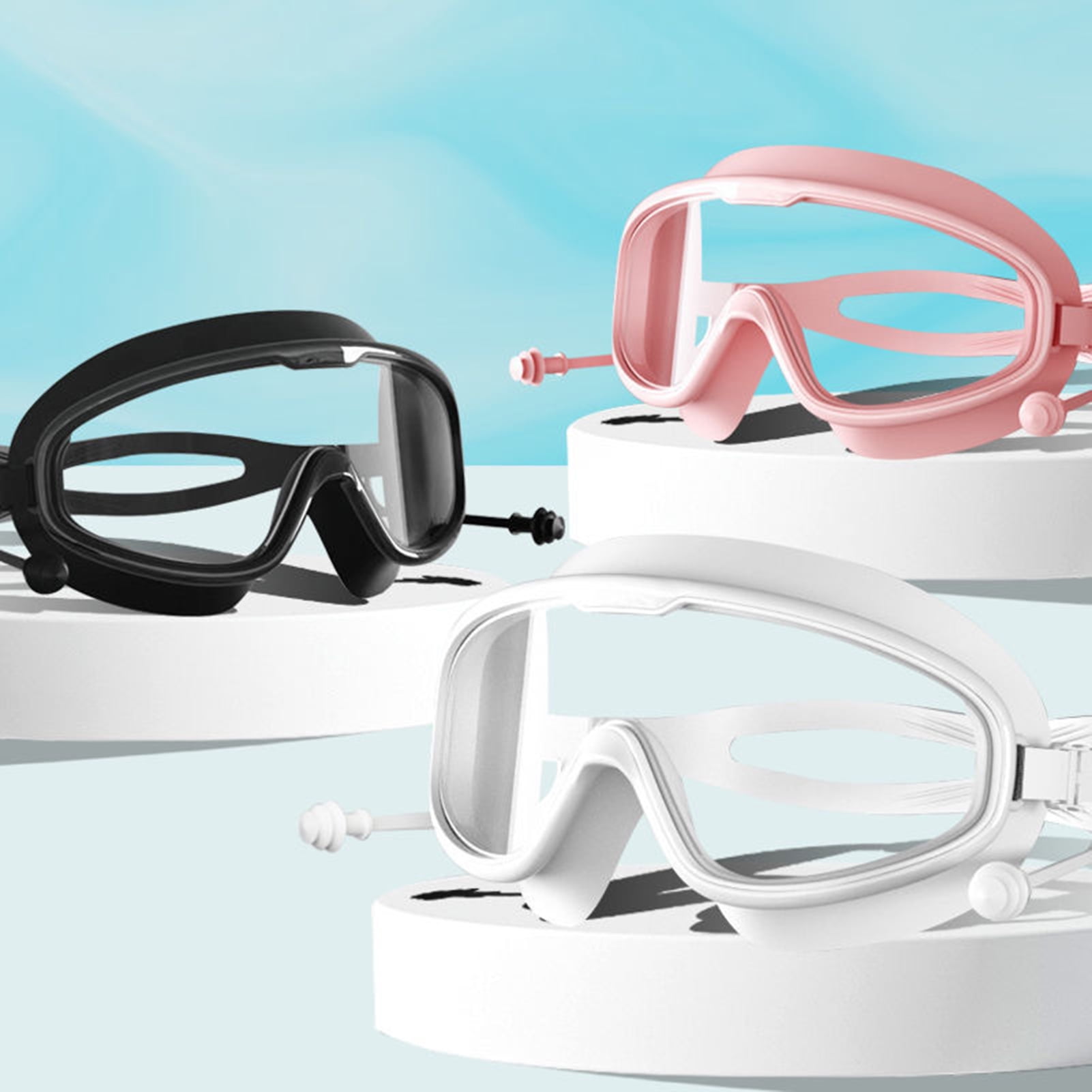 Hariumiu Swimming Glasses for Adult with Ear Plugs, Wide-angle Anti-fog ...