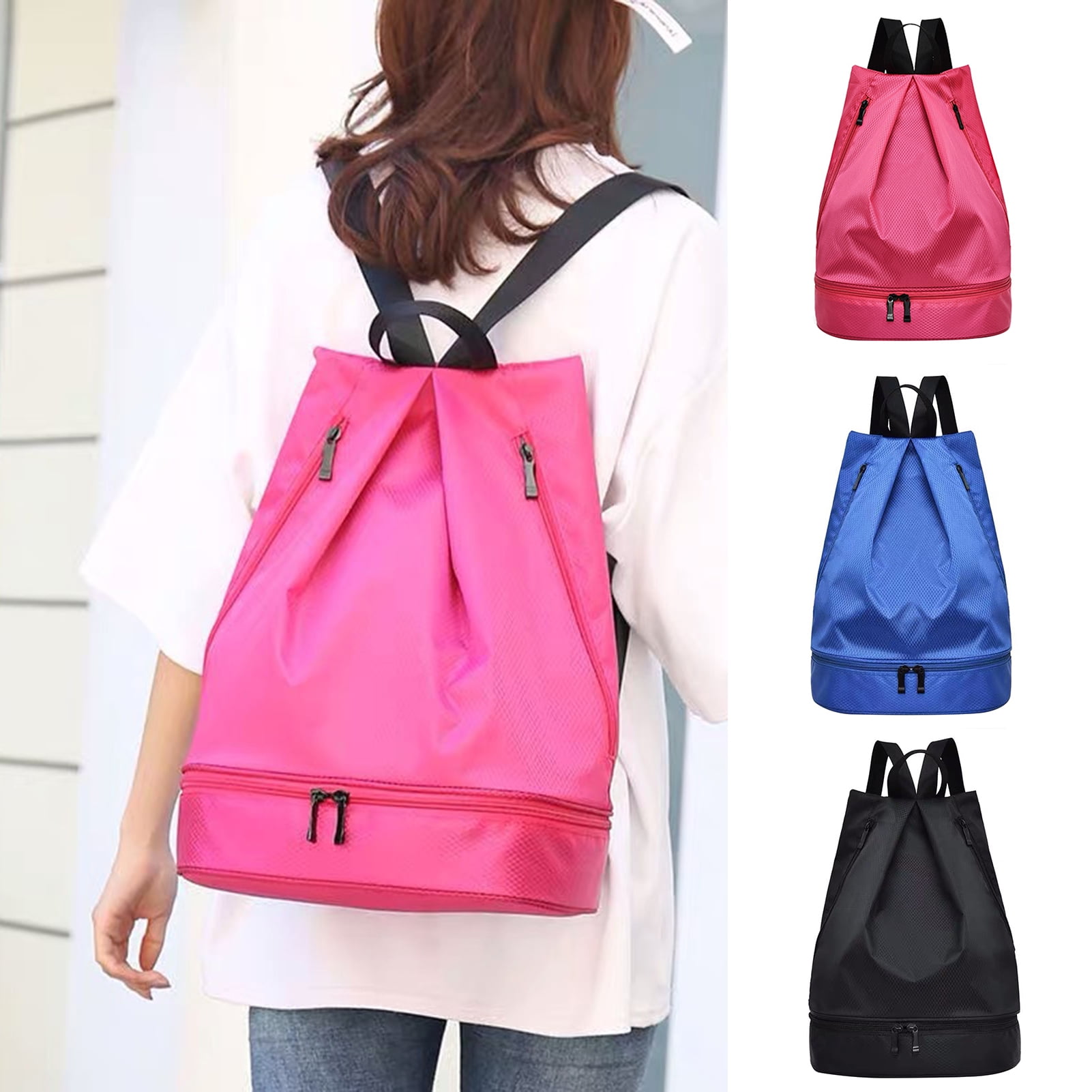 Hariumiu Swimming Waterproof Dry-Wet Separation Beach Backpack with ...