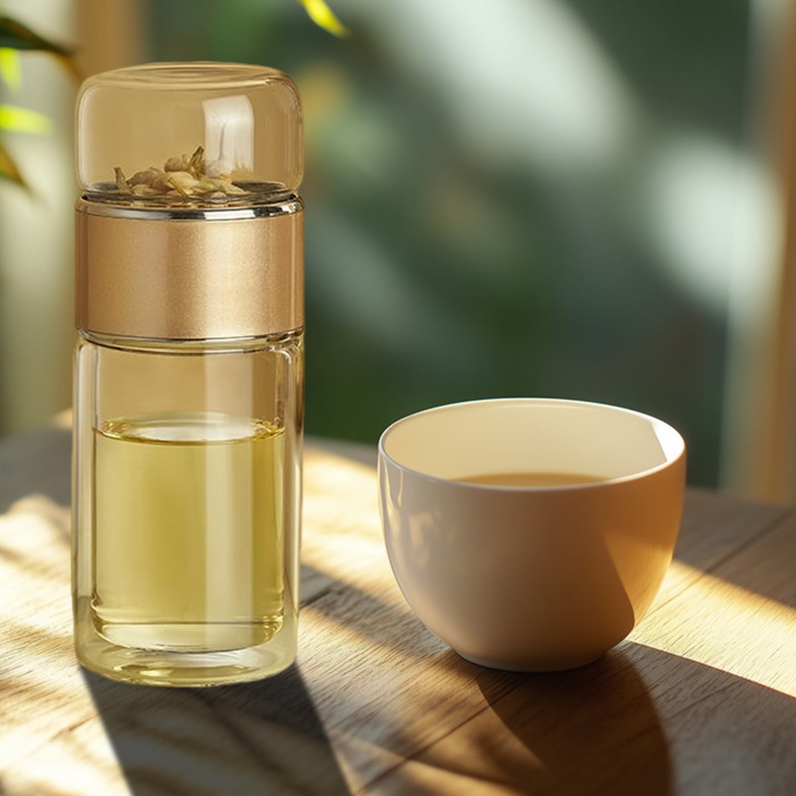 Hariumiu Tea Infuser Glass Tea Infuser Bottle Portable Tea Water ...