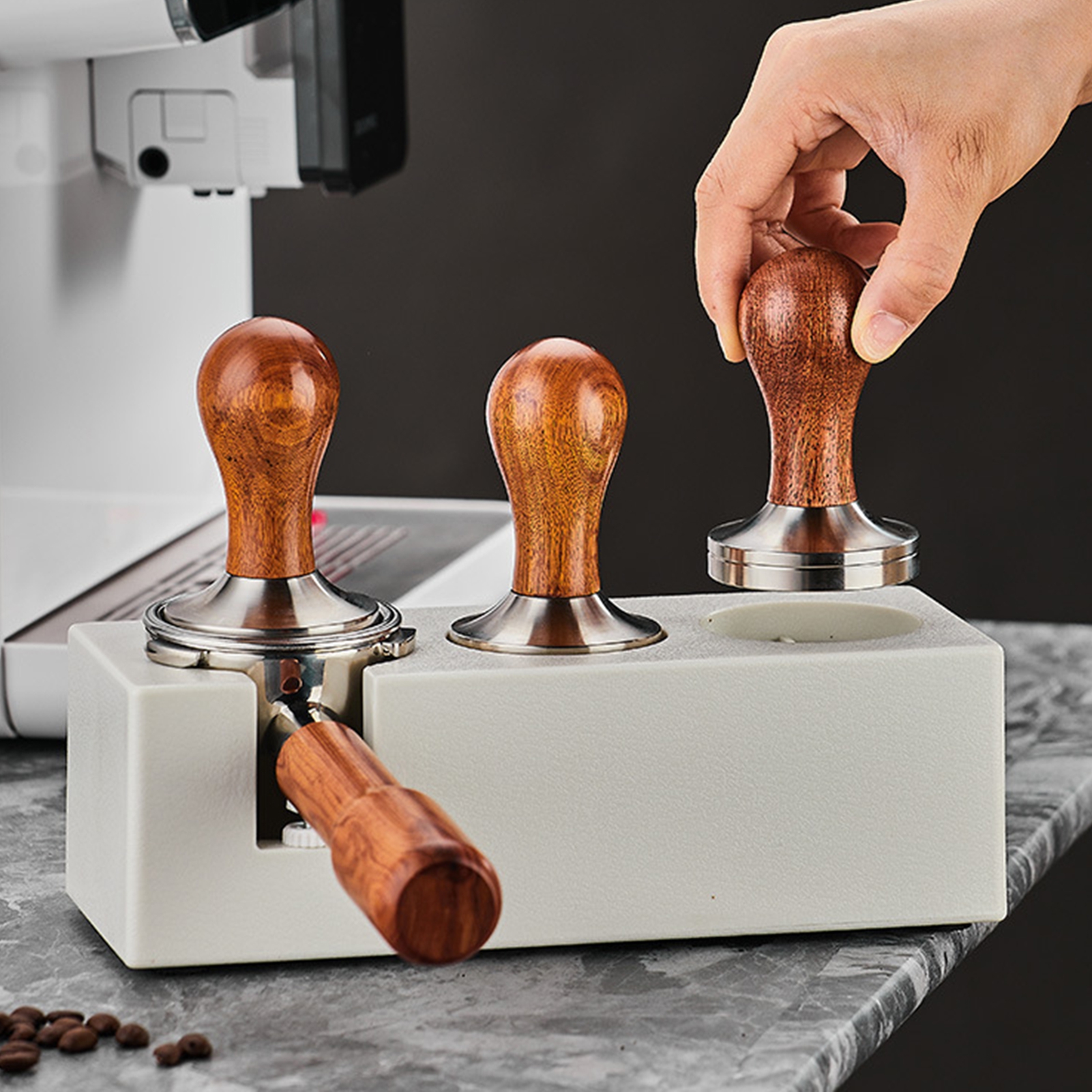 Hariumiu Threaded Coffee Tamper 51/53/58mm Coffee Powder Tamper with ...