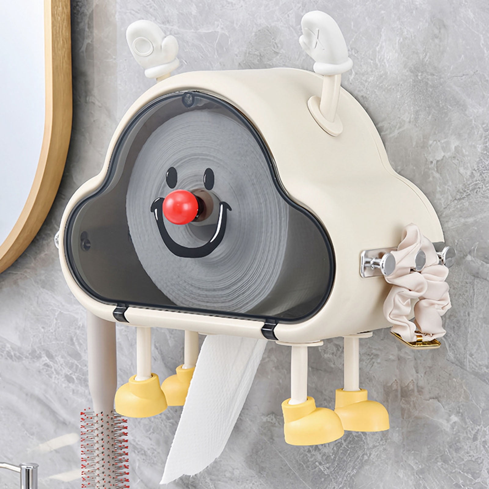 Hariumiu Wall Mounted Toilet Paper Holder Tissue Box Large Capacity ...