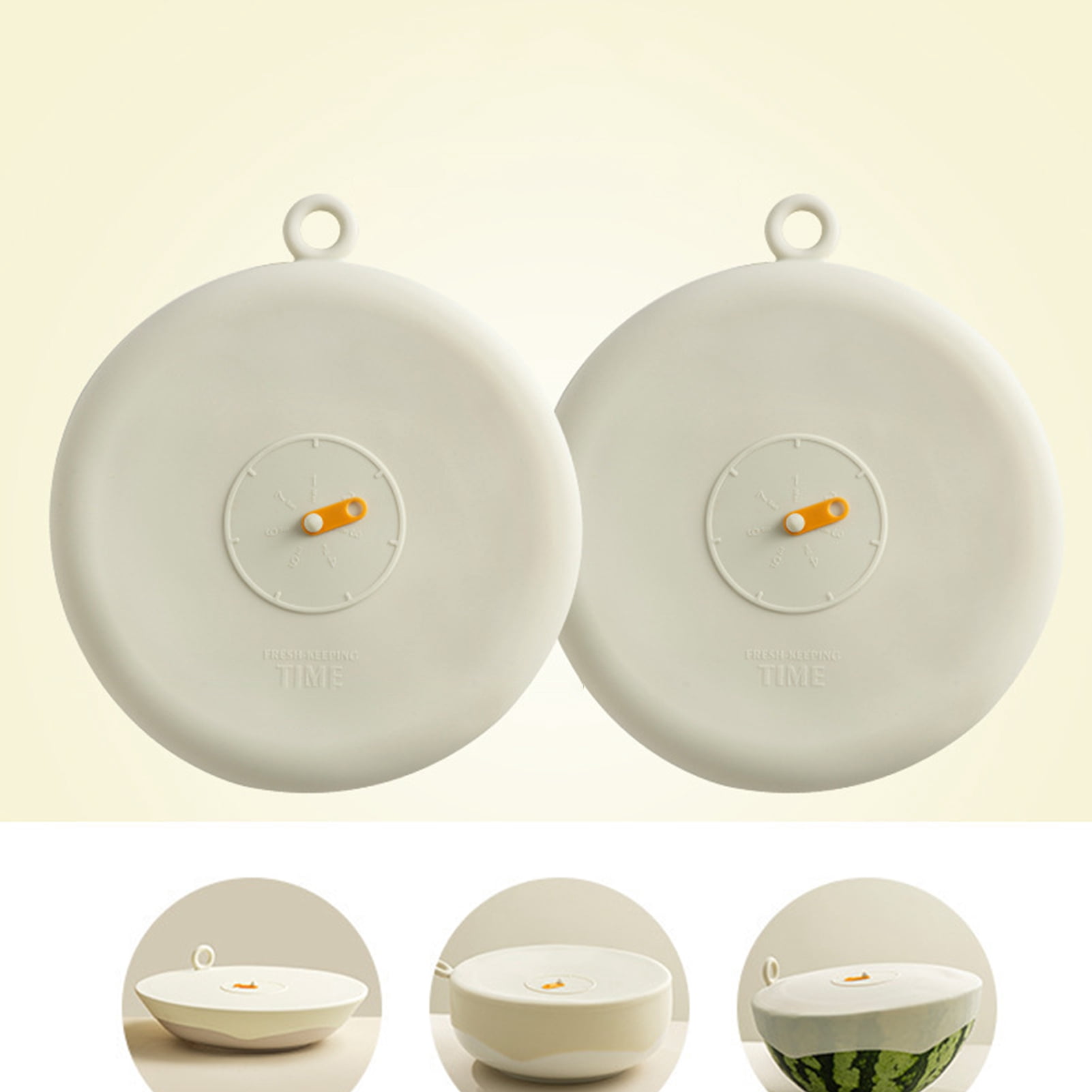 Hariumiu Widened Inner Buckle Lid 2pcs Silicone Preservation Cover Food ...