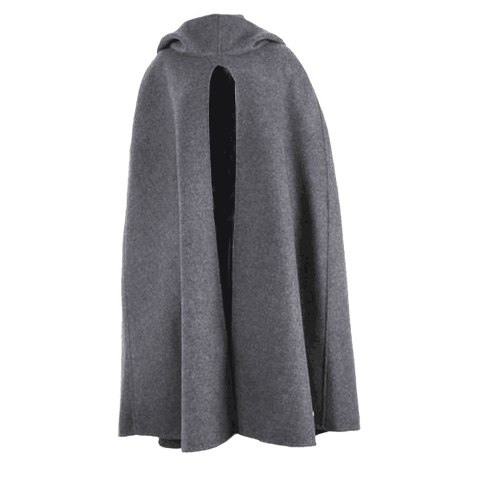 Hariumiu Woolen Cloak Coat Women Winter Cape Hooded Loose Mid Length ...