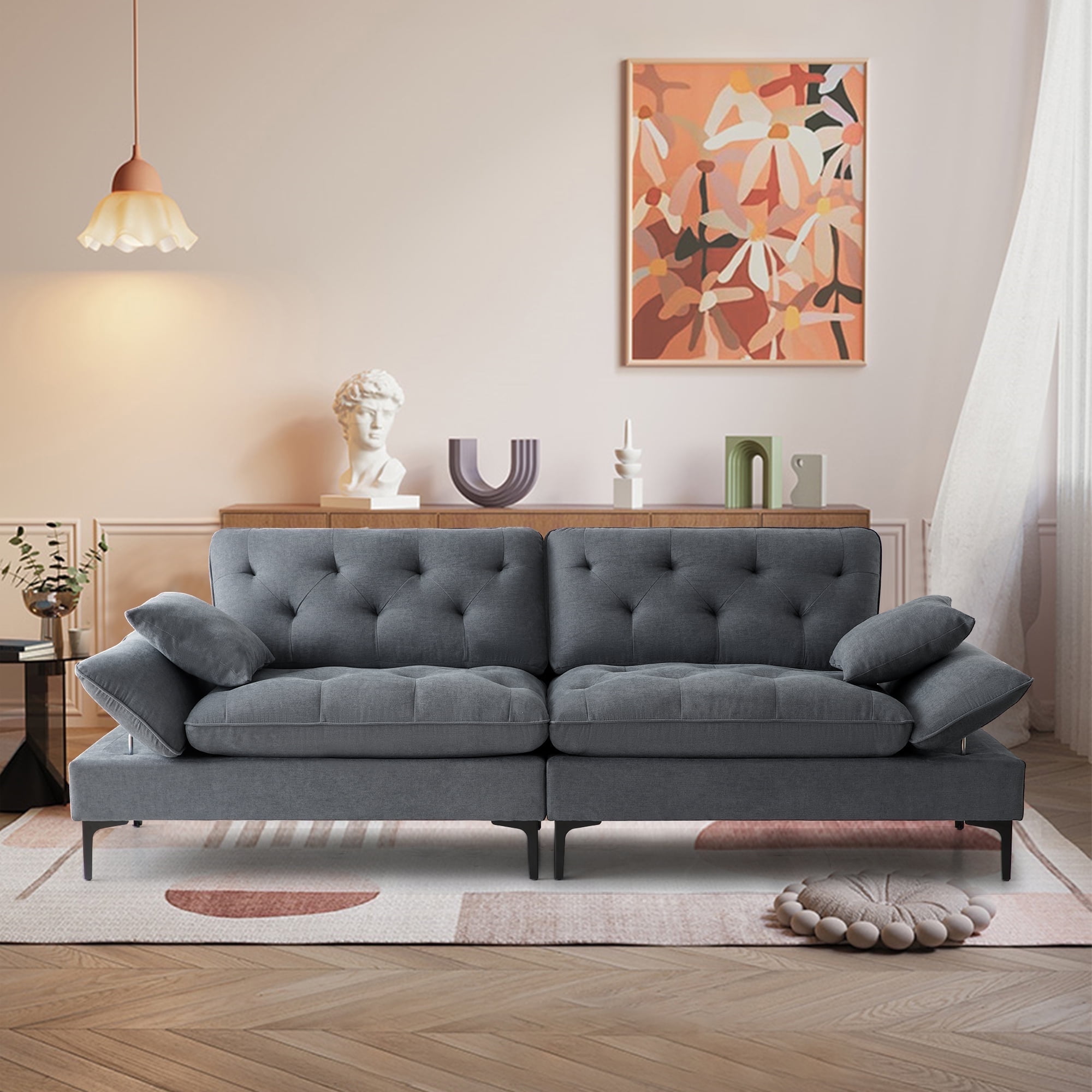 Harkawon 100" Loveseat Sofa, Couches with adjustable Armrests ,Deep ...