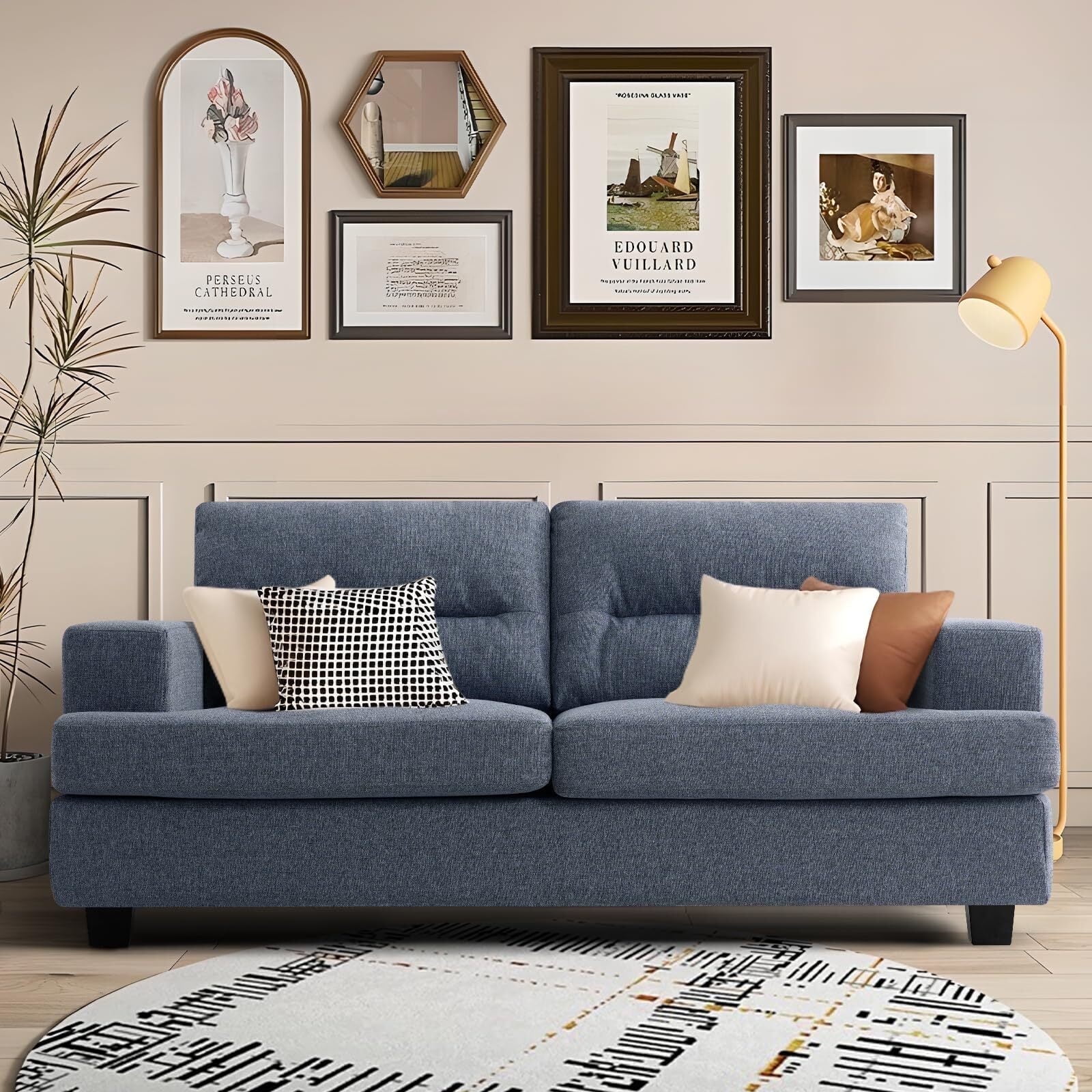 Harkawon 70" Blue Couch Sofa, Love Seat Couches with USB Port for ...
