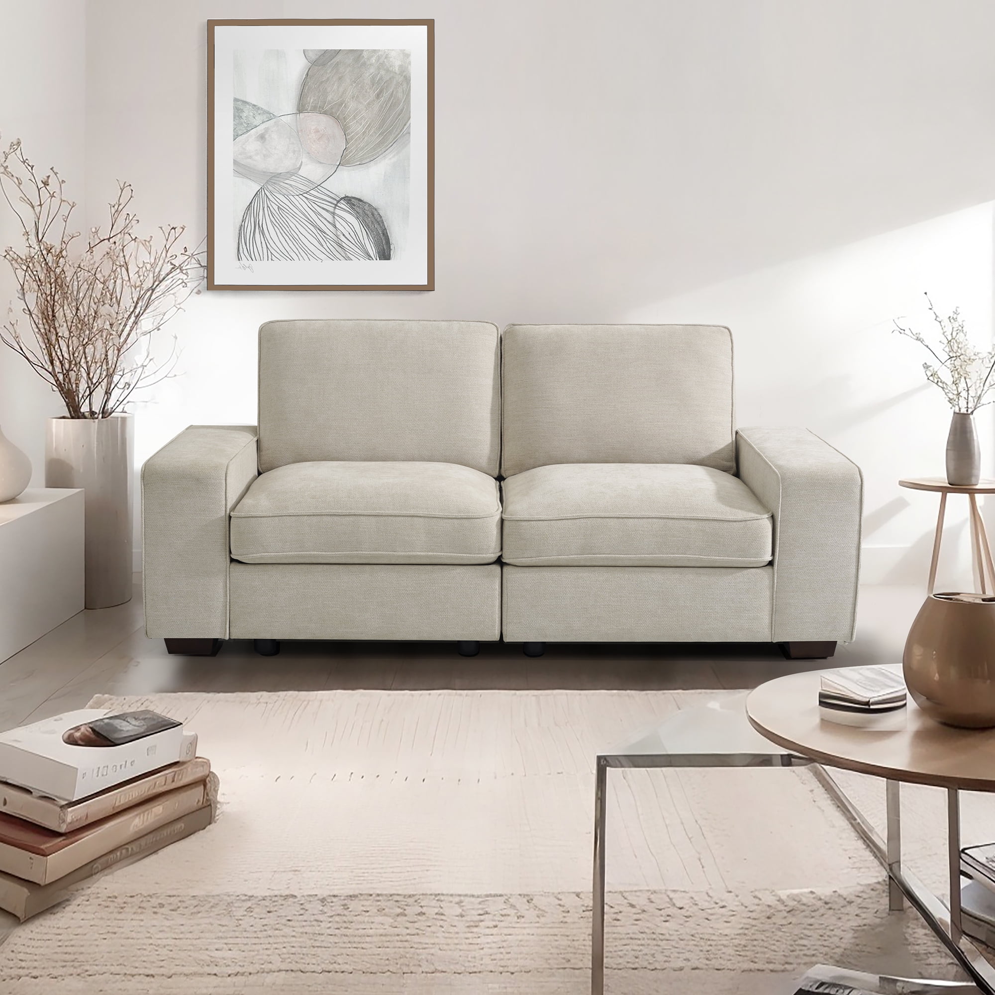 Harkawon Modular Sectional Sofa, Chenille Fabric Couches for Living Room Bedroom Office, 2 Seats ...