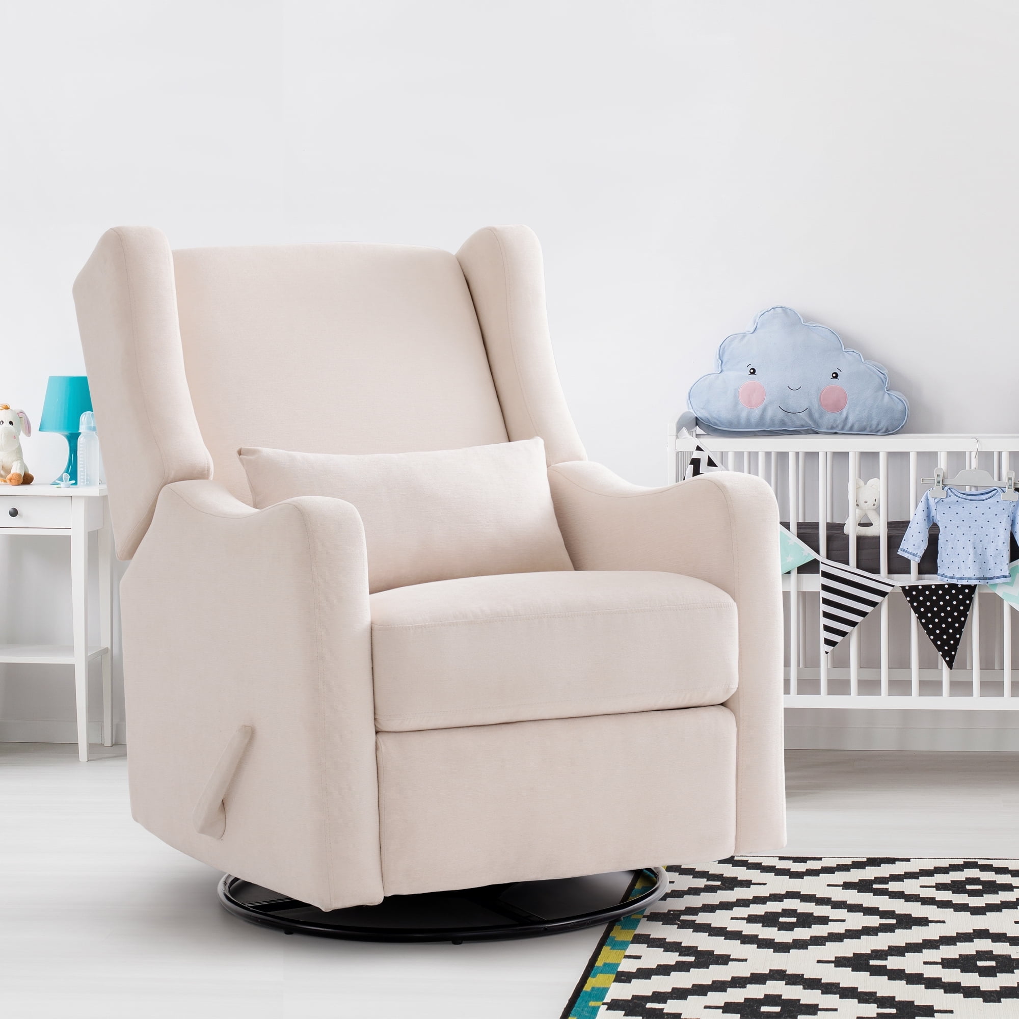 Harkawon Swivel Rocker Recliner Chair -360° Quiet Gliding Nursery Chair ...