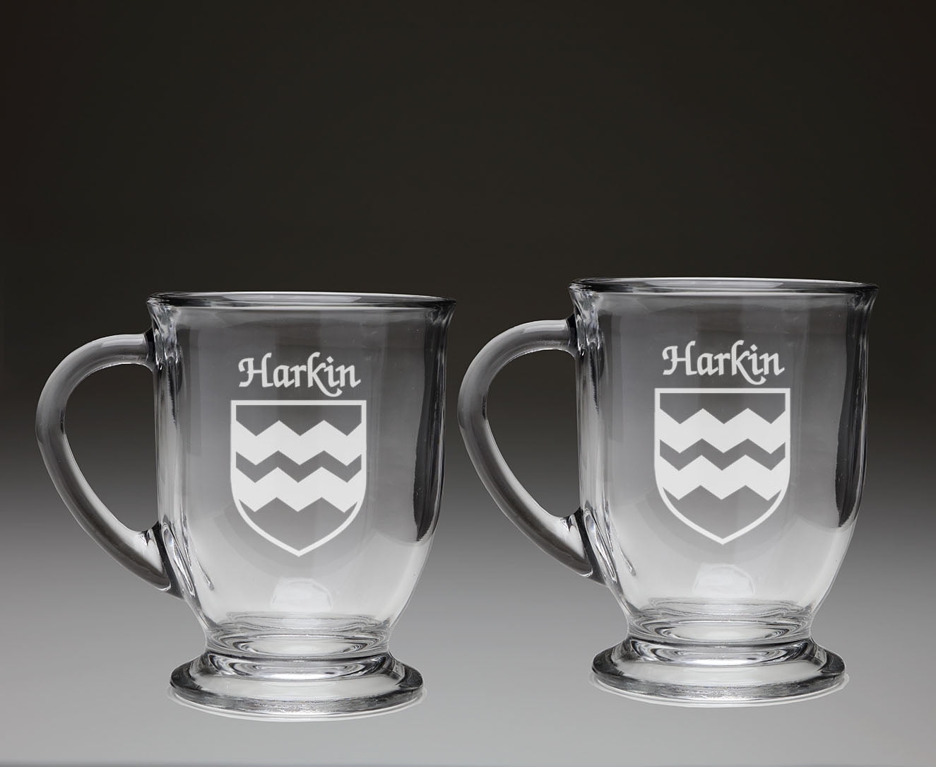 Harkin Irish Coat of Arms Glass Coffee Mugs - Set of 2 - Walmart.com